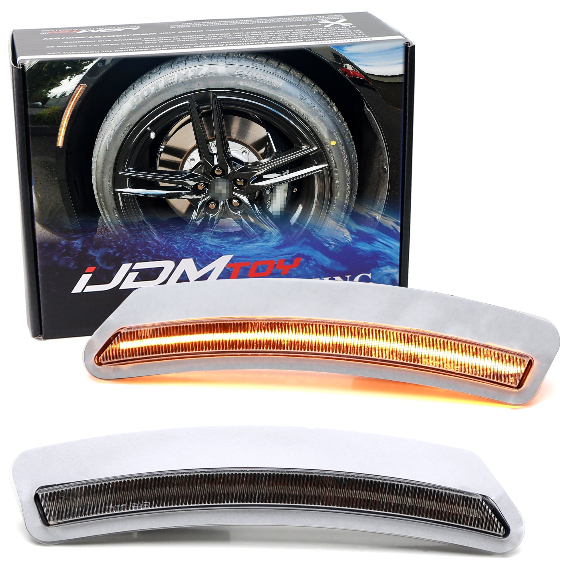 Amber Full LED Strip Clear Wheelarch Side Markers For 2018-up Lexus LC ...