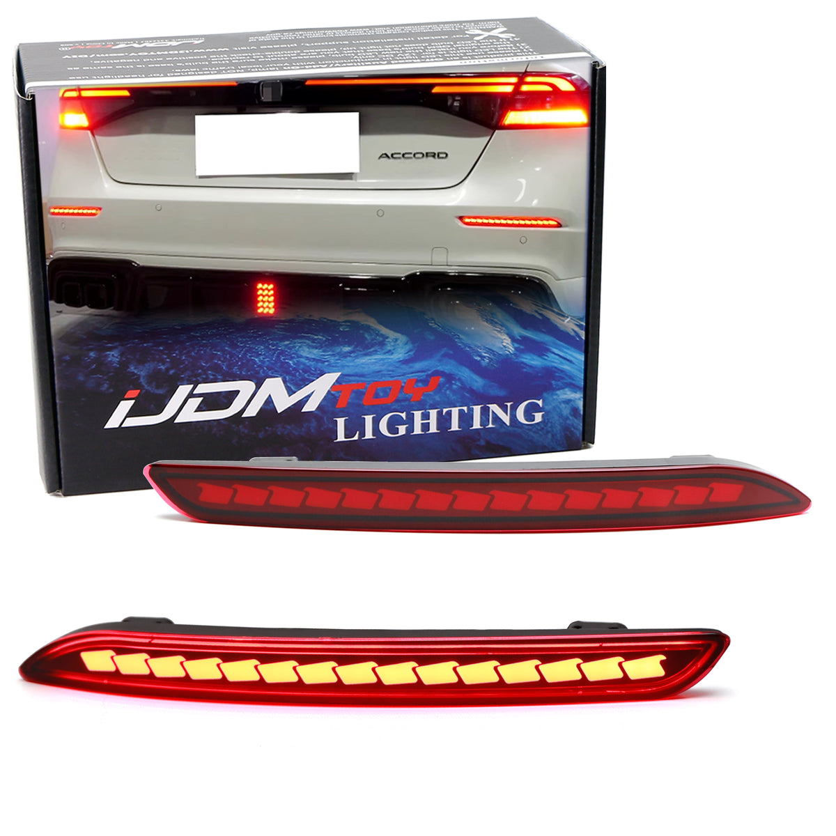 Full LED Bumper Reflectors For 23+ Honda Accord, As Tail/Brake/Sequent ...