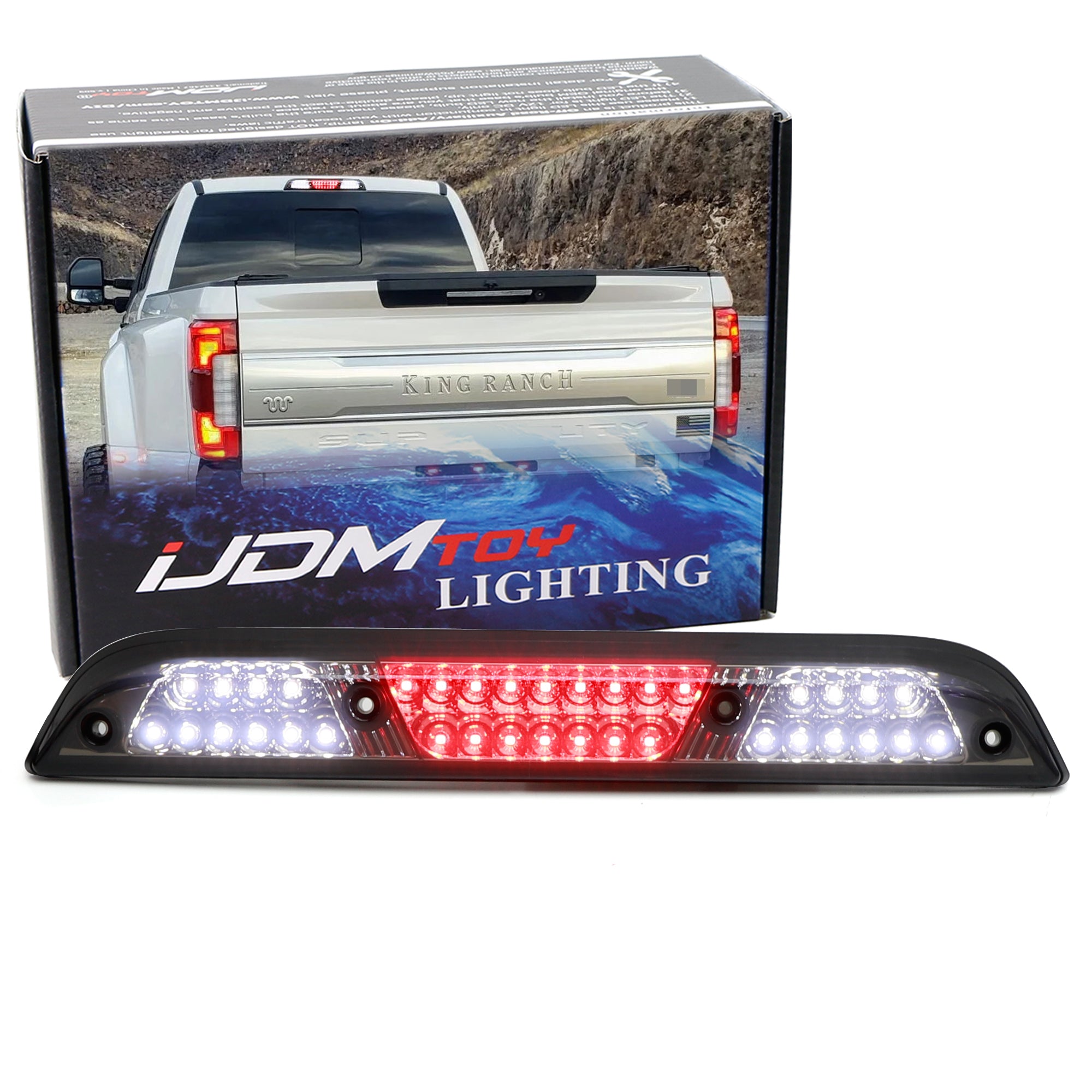 Smoked F1 Strobe LED High Mount 3rd Brake Light For Ford 15-20 F150, F — iJDMTOY.com