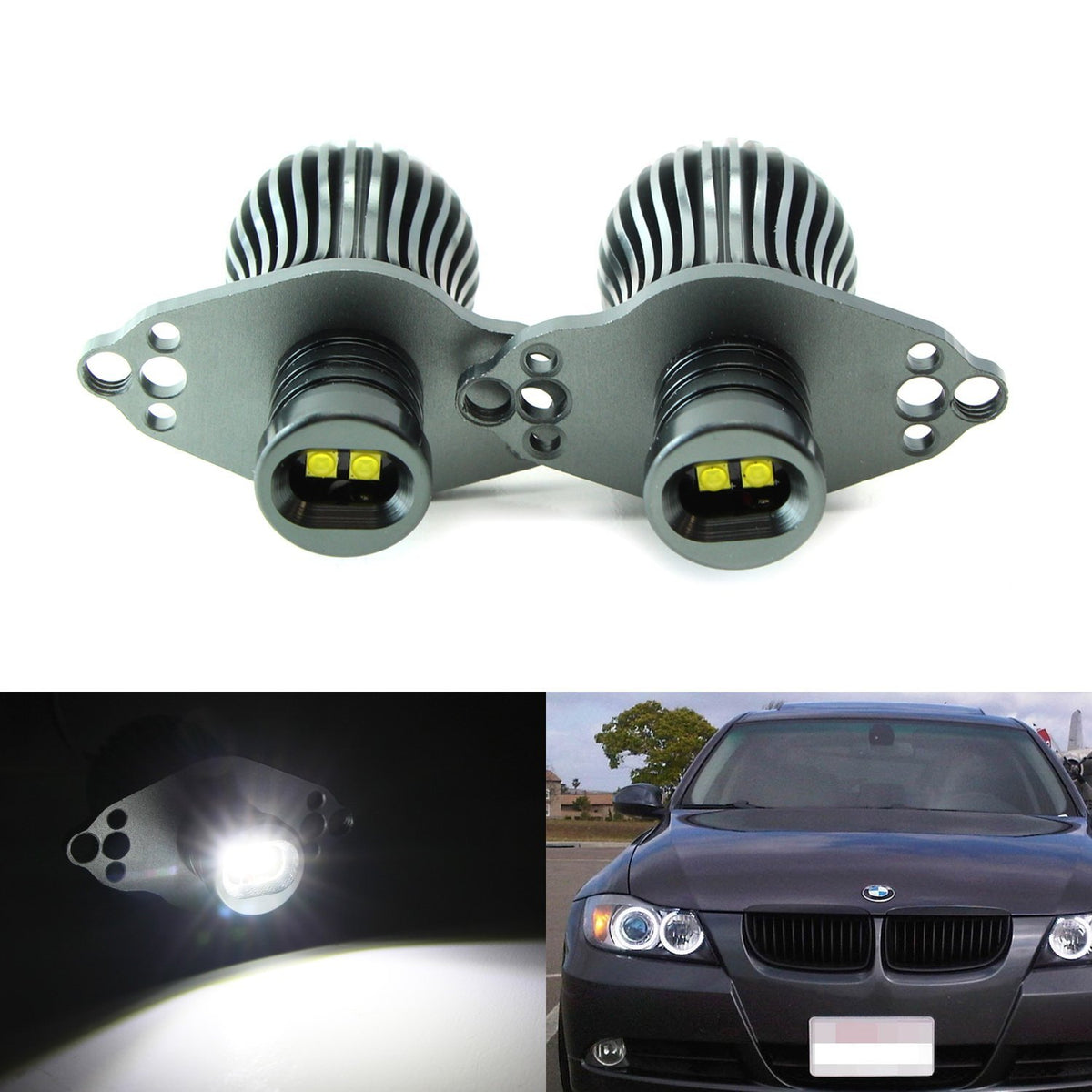 20W CREE LED BMW Angel Eyes Ring Marker Bulbs For 2006-2012 E90 E91 3 ...