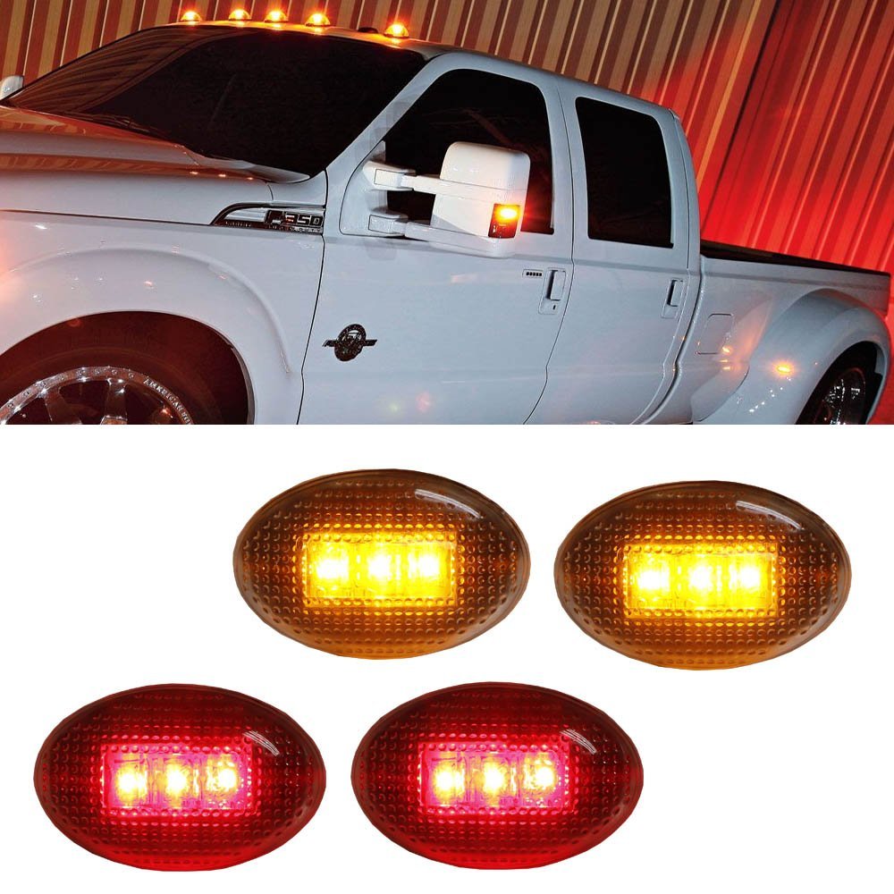 Ford F350 F-Series 4pc LED Fender Bed Side Marker Lights Clear Lens (A ...