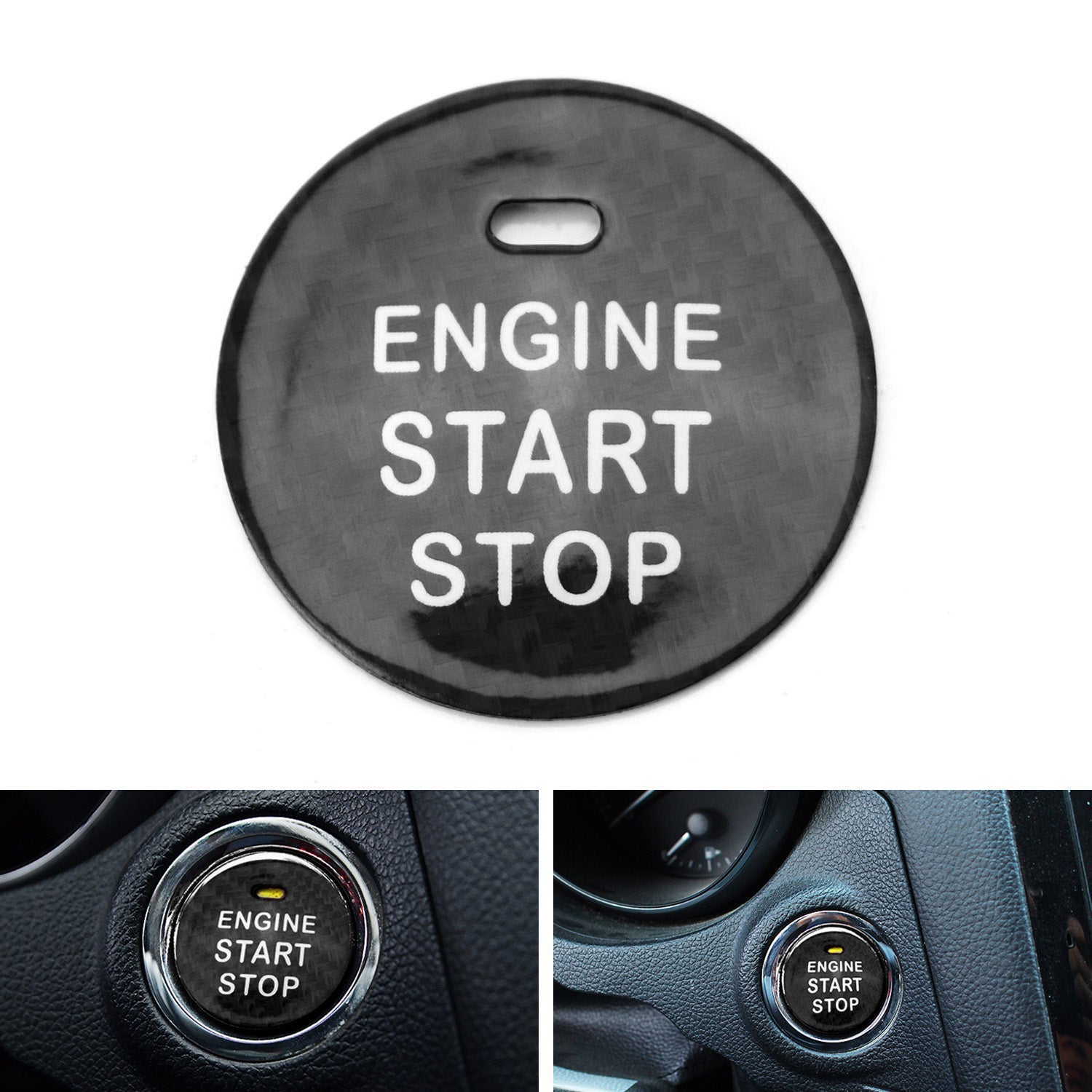 Black Real CarbonFiber Engine Push Start Button For Subaru BRZ Crosstr ...