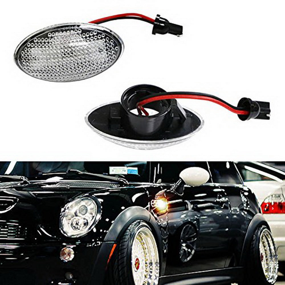 Clear Lens Side Marker Light Lamps w/ Amber LED For MINI Cooper MKI R5 ...