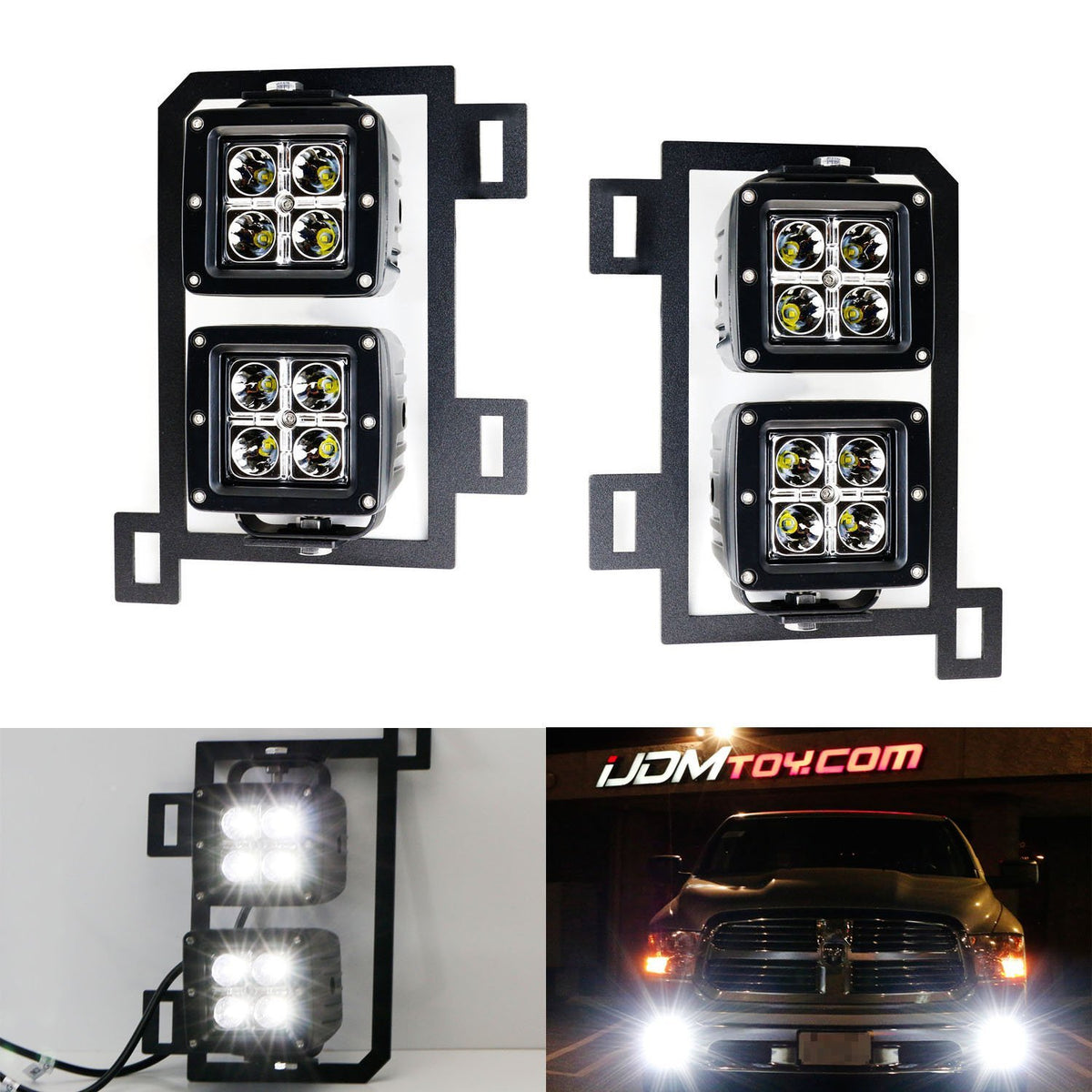 IJDMTOY LED Pods IJDMTOY 80W Dual LED Pods With Fog Light Bracket ...