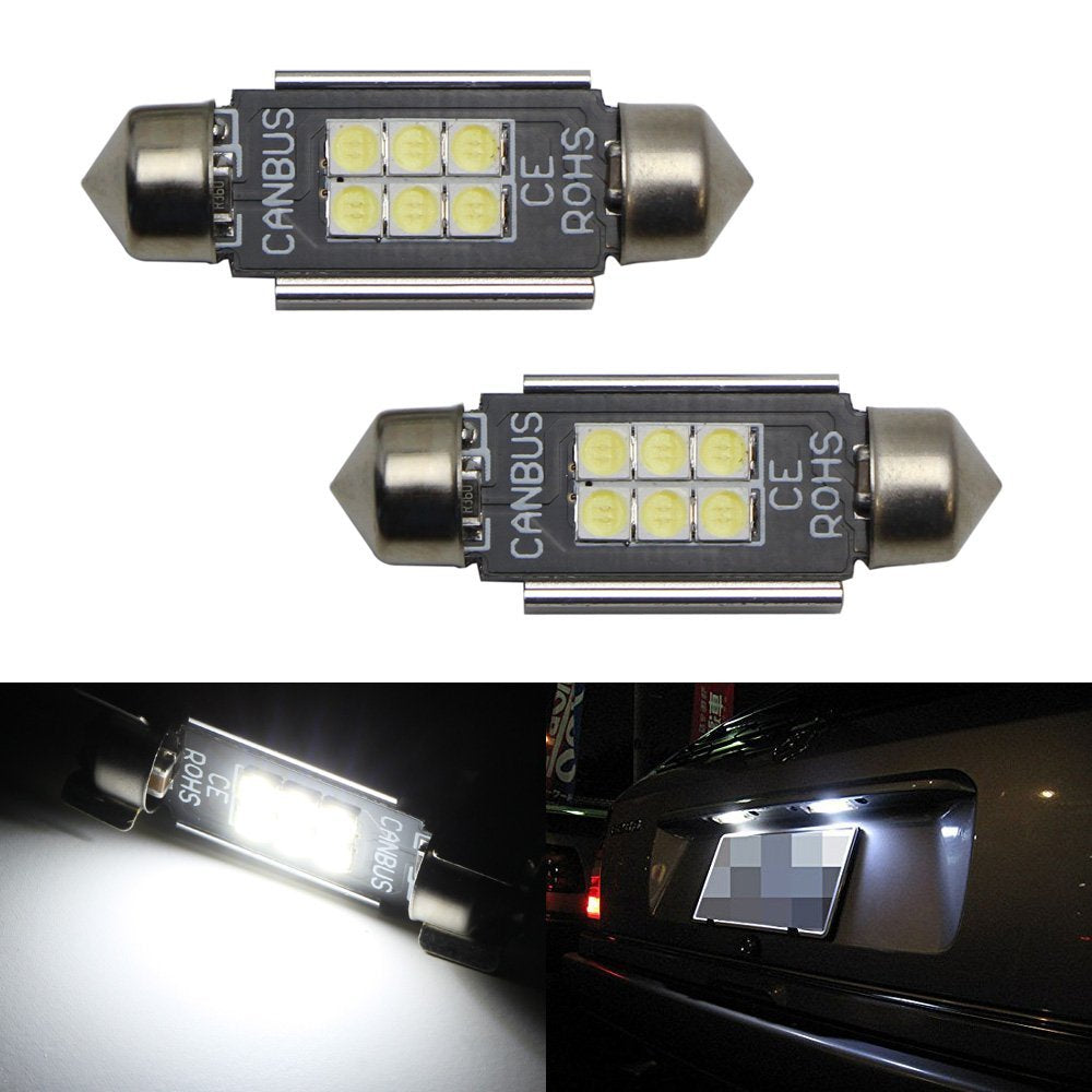 High Power White 6418 C5W Error Free LED Bulbs For Euro Car License Pl ...