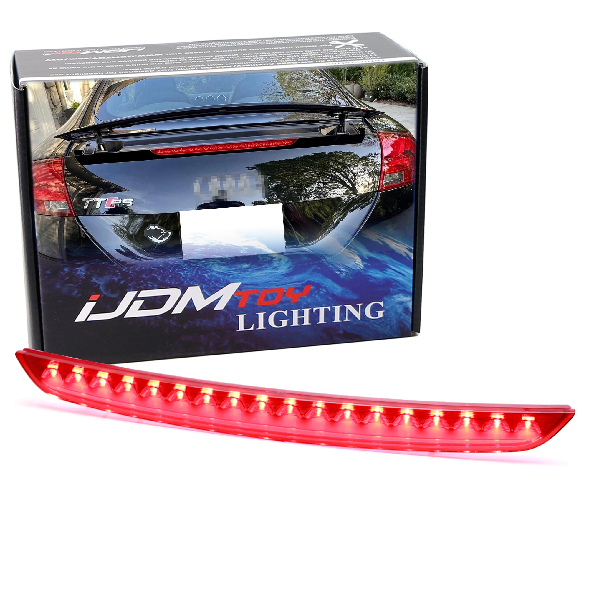 Dark Red Lens Full LED Trunk Lid Third Brake Light Bar For 2008-15 Aud — iJDMTOY.com