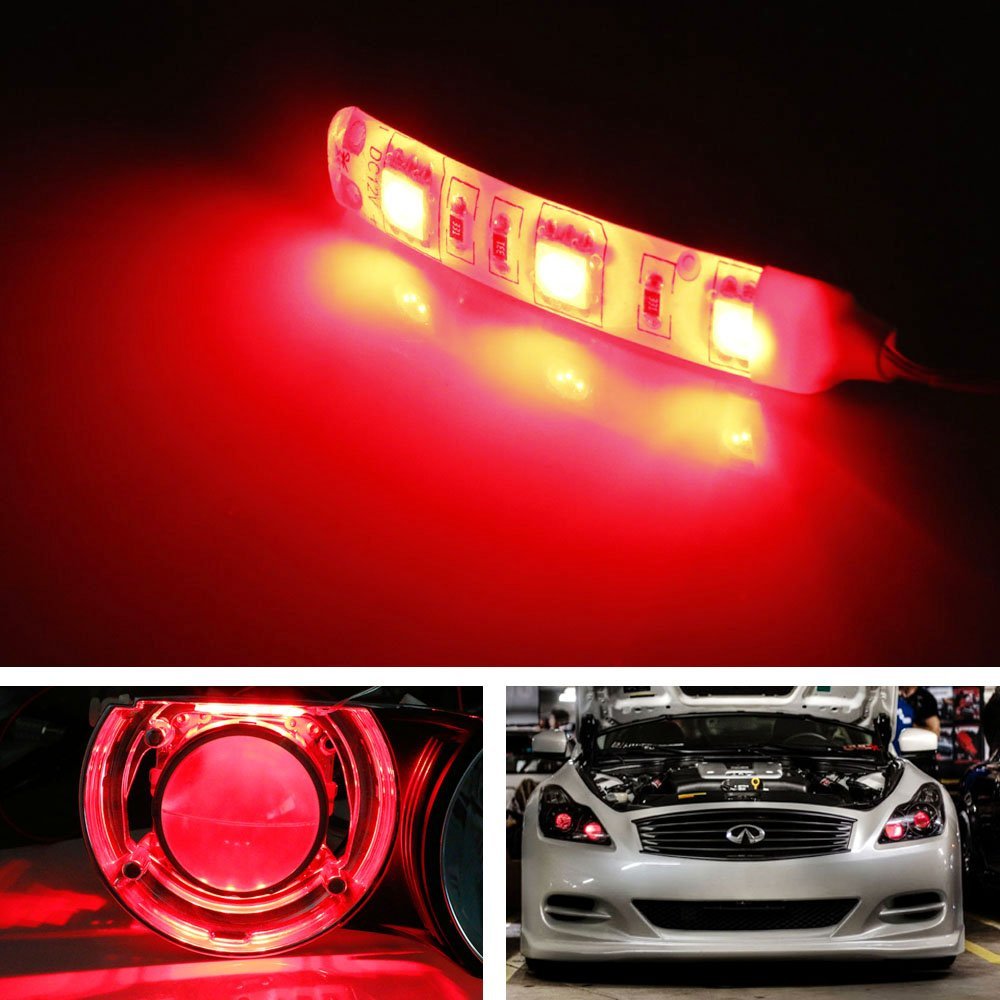 v2. Red Demon Eyes LED Modules For Car Bike Headlights Projector Retro ...