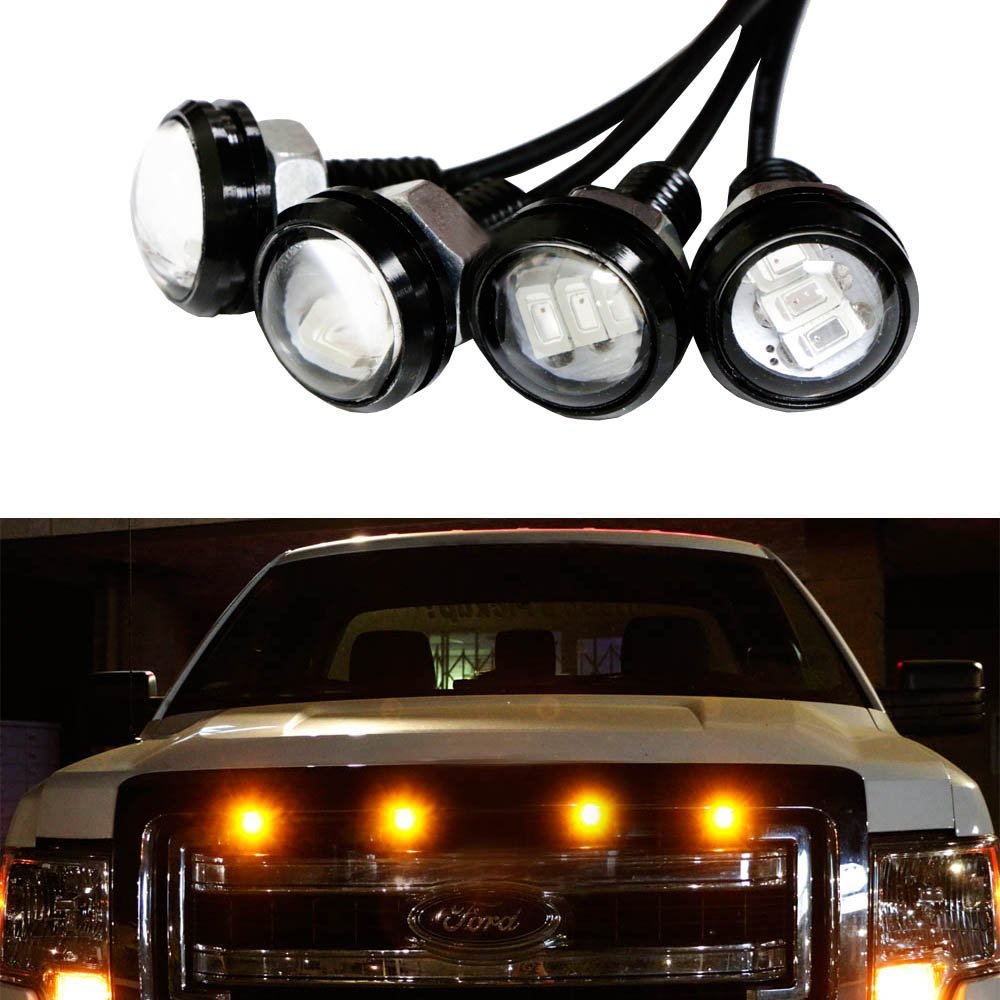 4pc Ford SVT Raptor Style LED Amber Grille Lighting Kit, Universal Fit ...