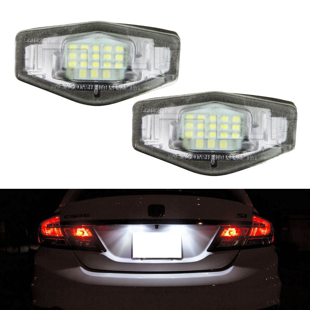 Direct Fit White LED License Plate Light Lamps For Acura TL TSX Honda ...