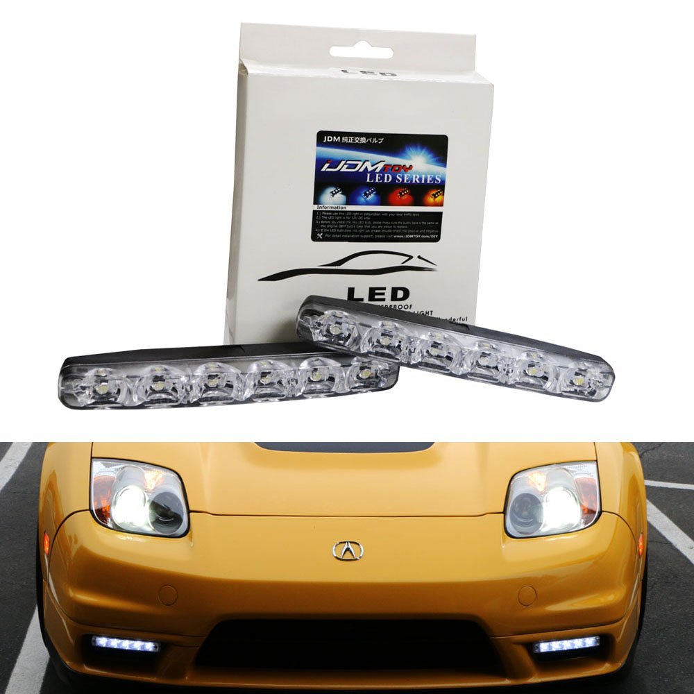 Universal 6 LED High Power Daytime Running Lights Cool White Daylight ...