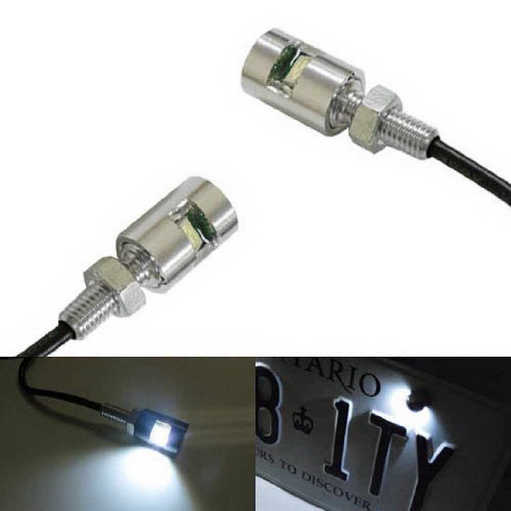 Chome White 5730-SMD Bolt-On LED License Plate Lights For Car Motorcyc ...