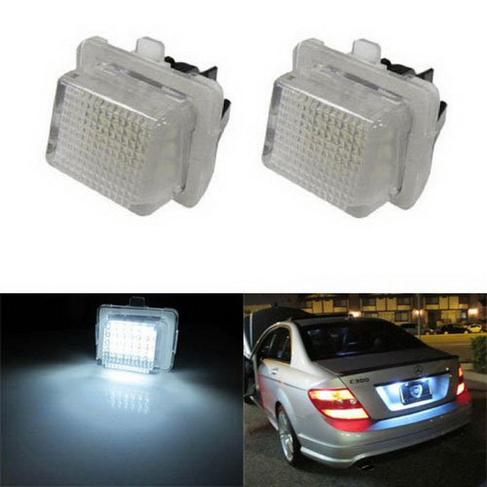 White Error Free LED License Plate Lights For Mercedes Pre-LCI W204 W2 ...