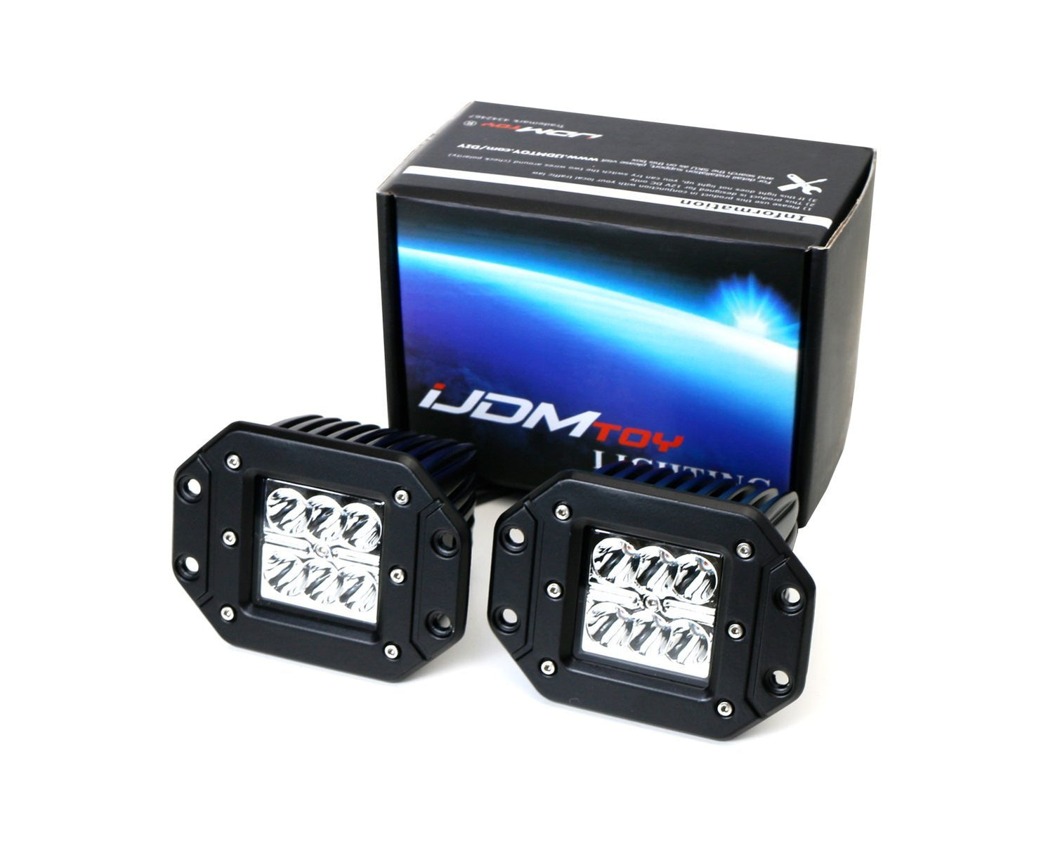 3K Amber Flush Mount 24W CREE LED Cubic Pod Lights For Truck Jeep Off ...