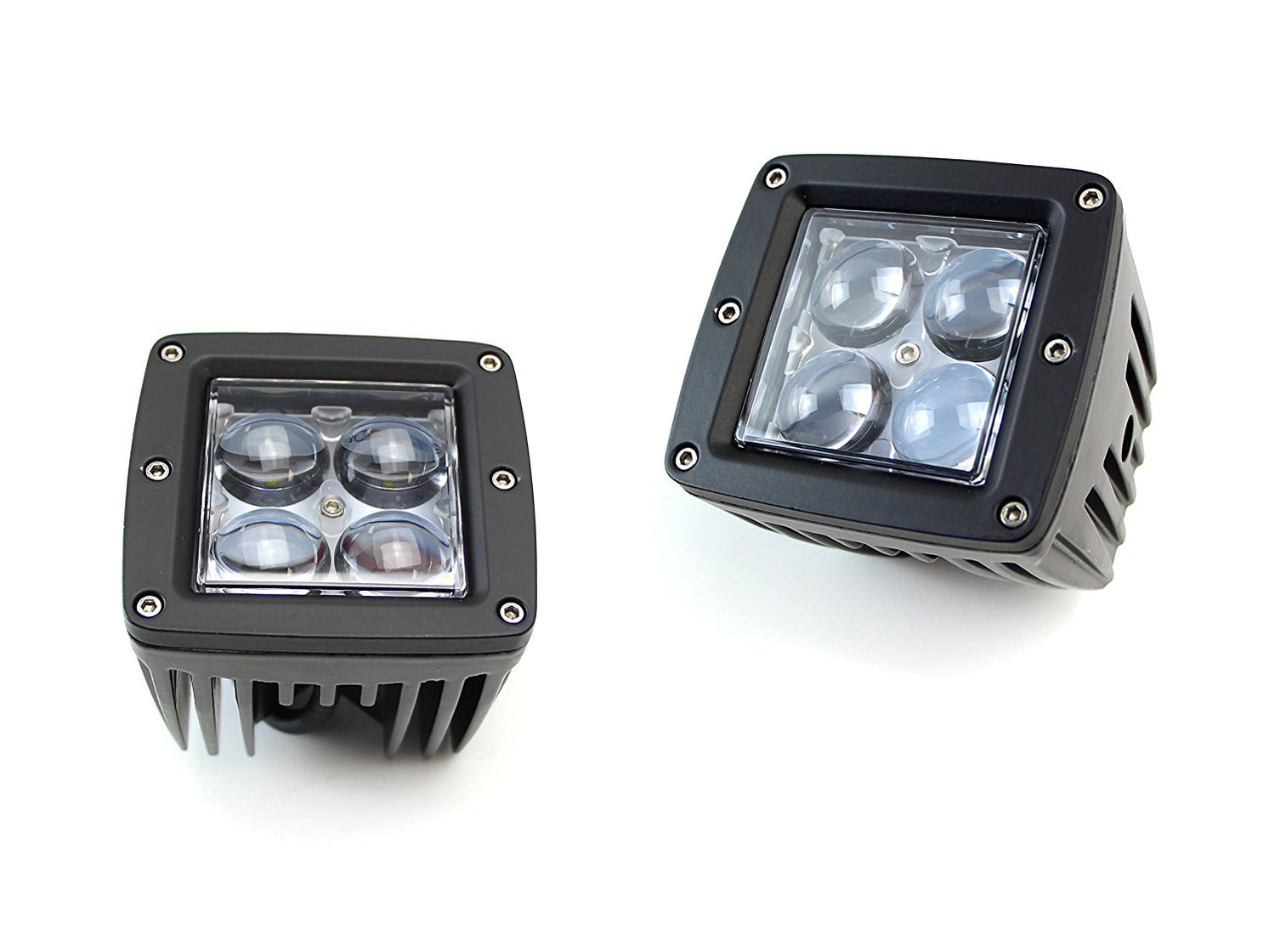 40W 4D Optic Projector LED Pods w/Foglight Brackets For 99-16 Ford F25 ...
