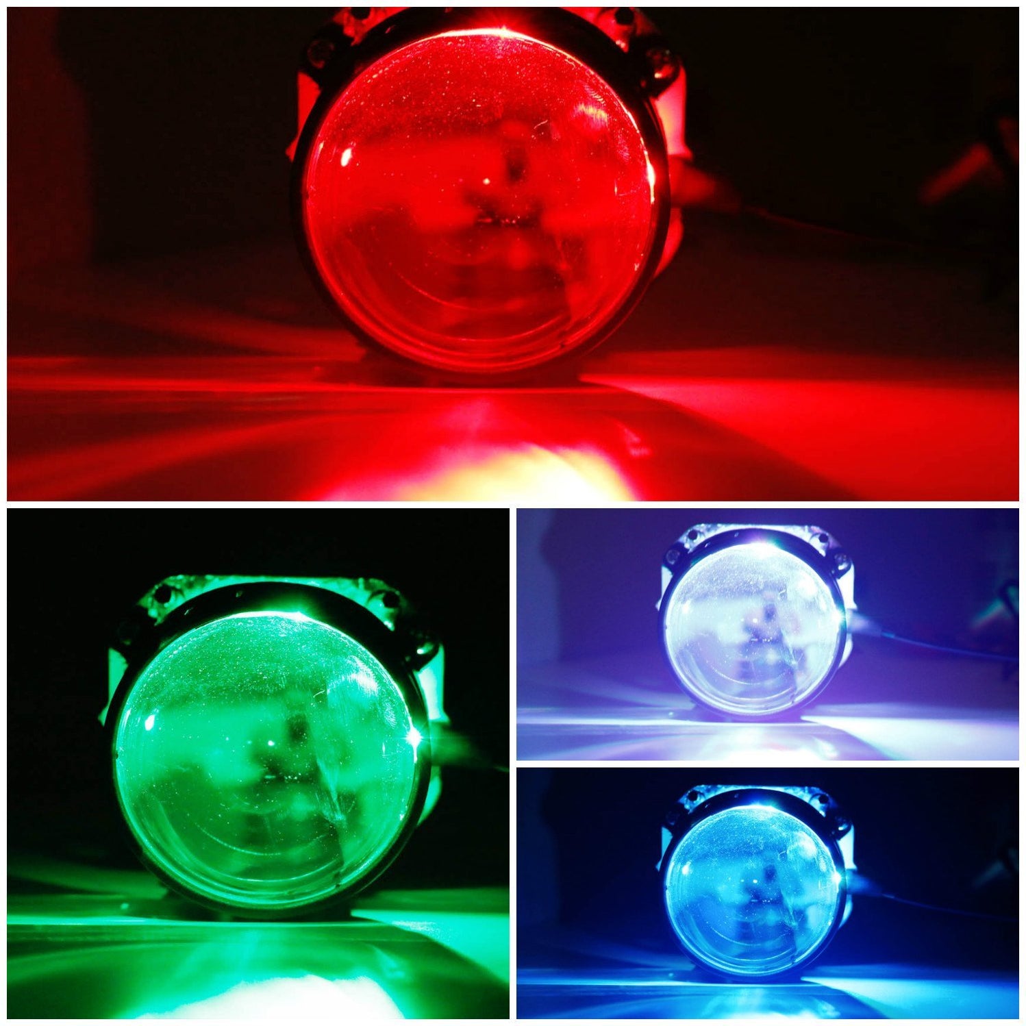 Mini 3.0" H1 Bi-Xenon HID Projector Lens + RGB LED Kit For Custom Head ...