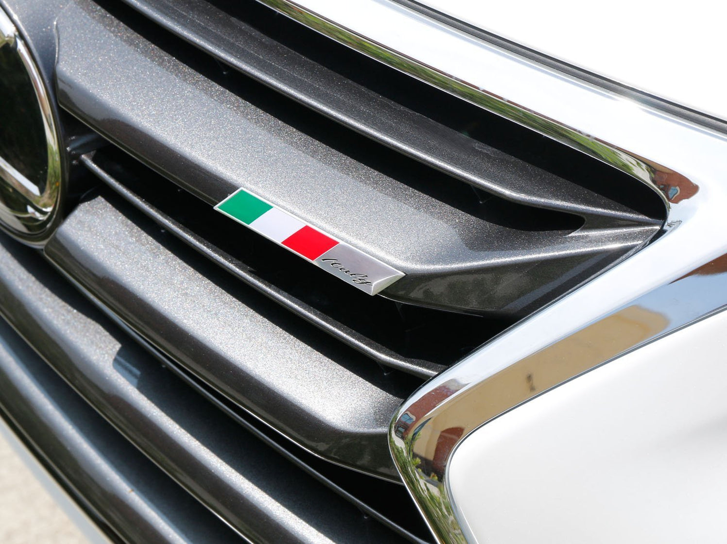 Aluminum Plate Italian Flag Emblem Badge For Car Front Grille Side Fen ...