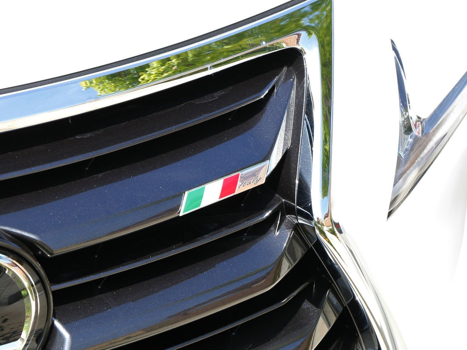 Aluminum Plate Italian Flag Emblem Badge For Car Front Grille Side Fen ...