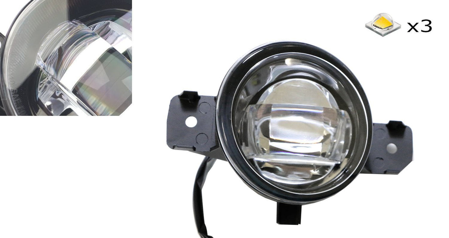 15W CREE LED Projector Fog Lights w/Bezel Covers, Wiring For 14-16 Nis ...