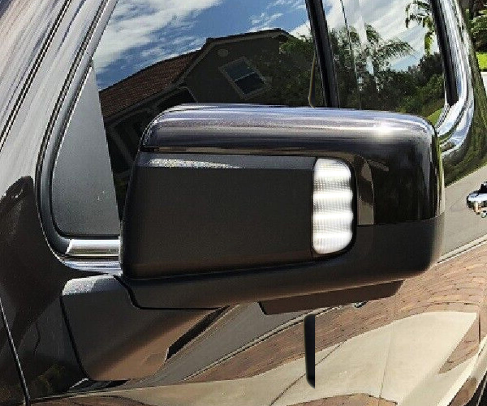 Smoked Lens Quad-Row Full LED Side Mirror Puddle Lights For 19+ Silver ...