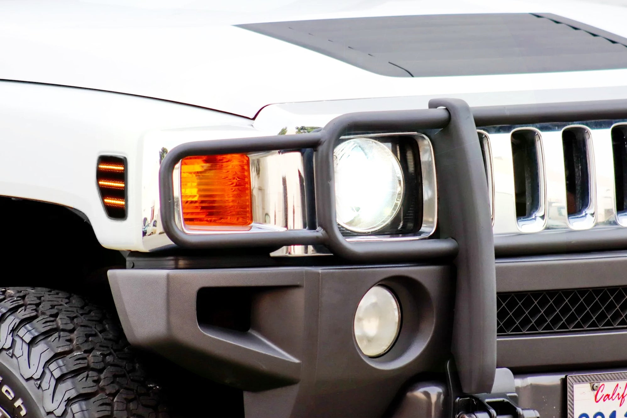 Smoke Lens Amber Triple-Row Full LED Strip Fender Side Markers For Hum ...