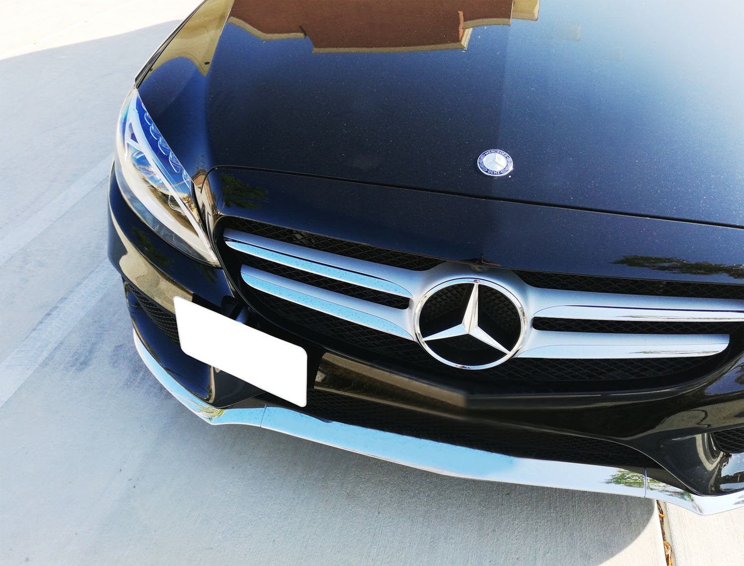 Bumper Tow Hook License Plate Mount Bracket For Mercedes C E GLK GLC G ...