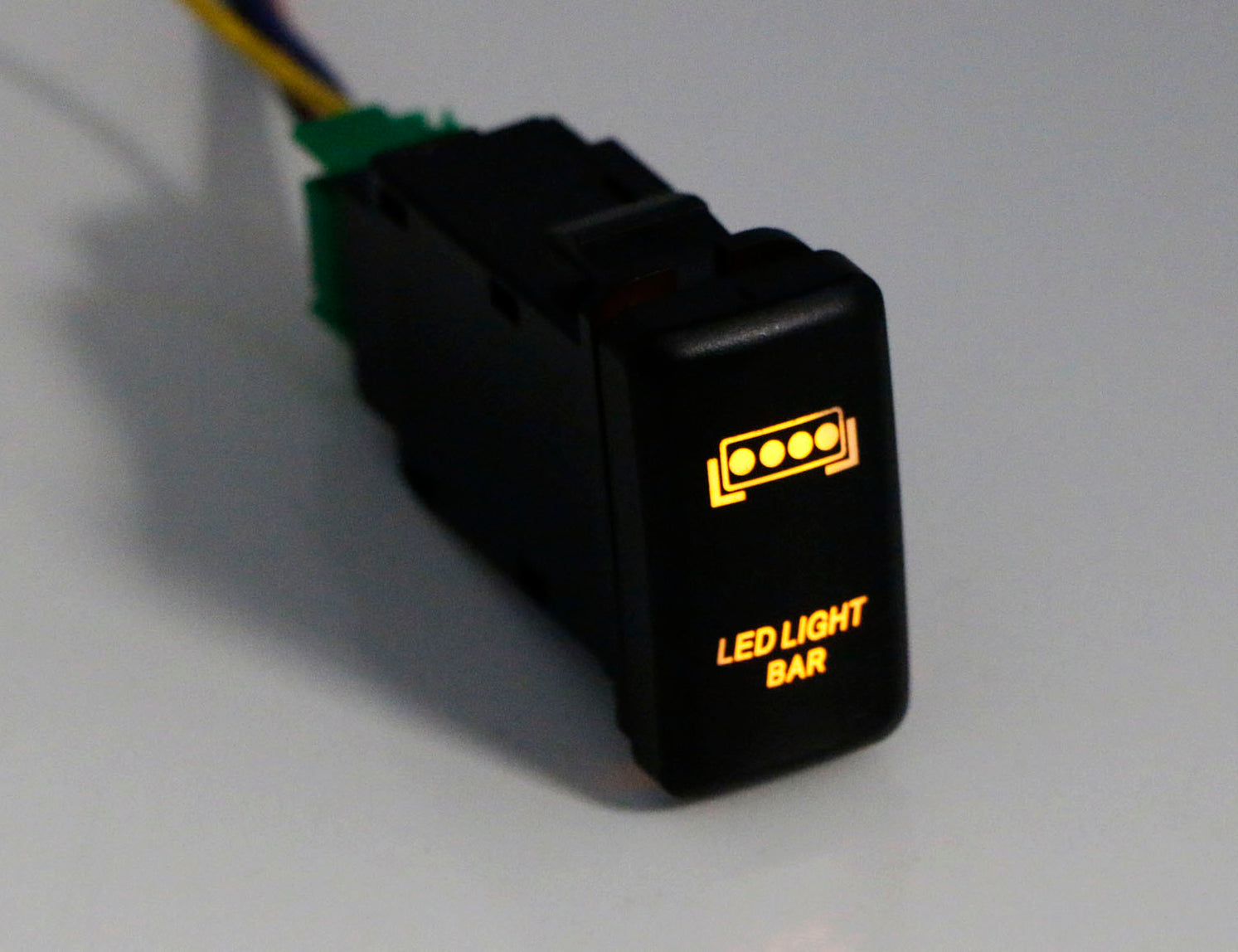 39mm Factory Style 4-Pole 12V Push Button Switch w/LED Light Bar Indic ...