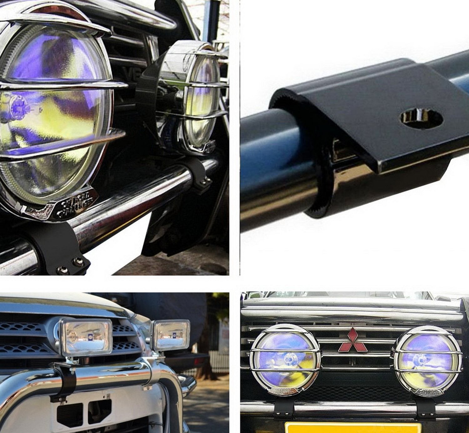 66mm-71mm 2.5" Bullbar Mounting Bracket Clamp For LED Light Bar, LED W ...
