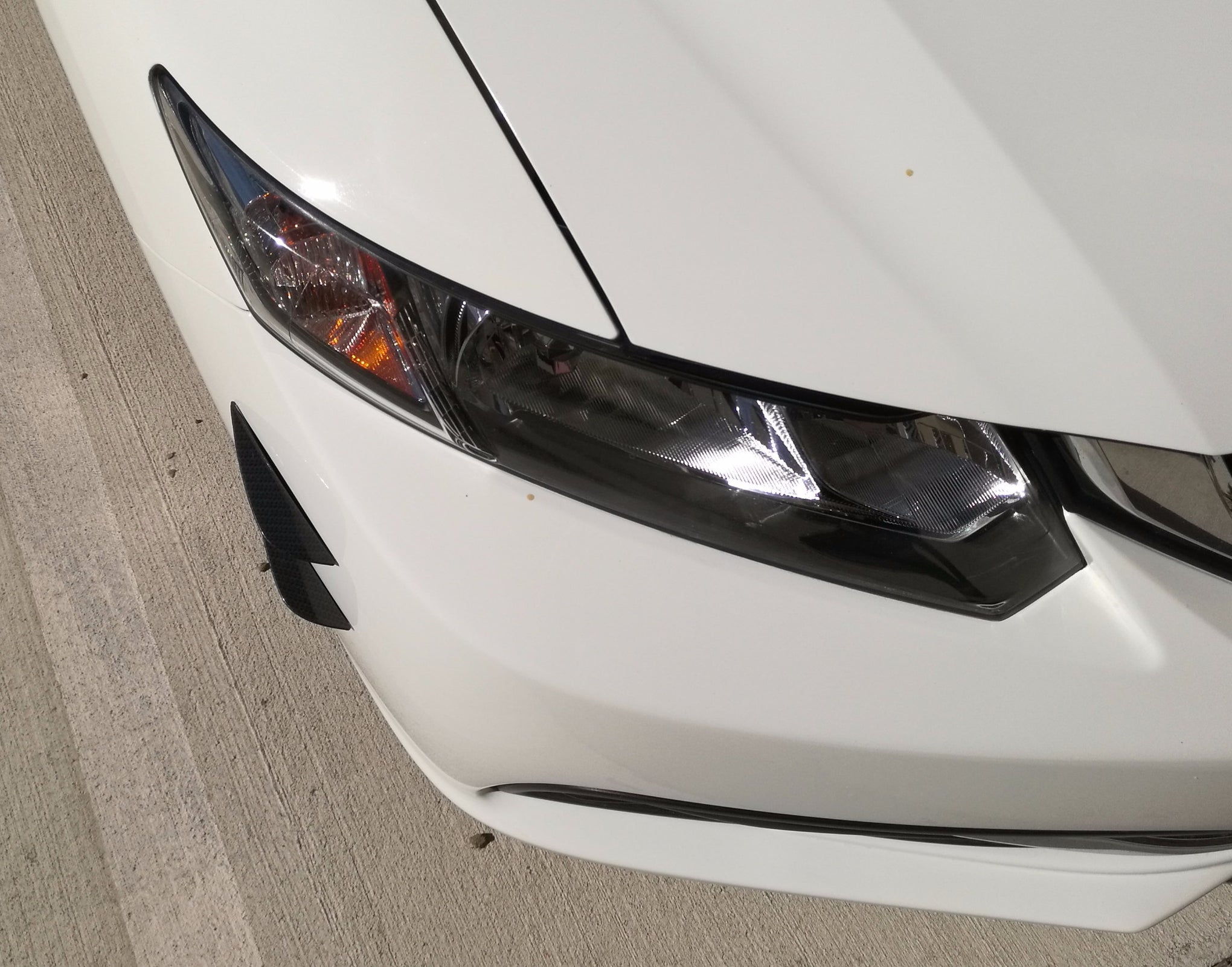 4pcs Car Black Dry "Carbon Fiber" Patten Front Bumper Canard, Body Dif ...