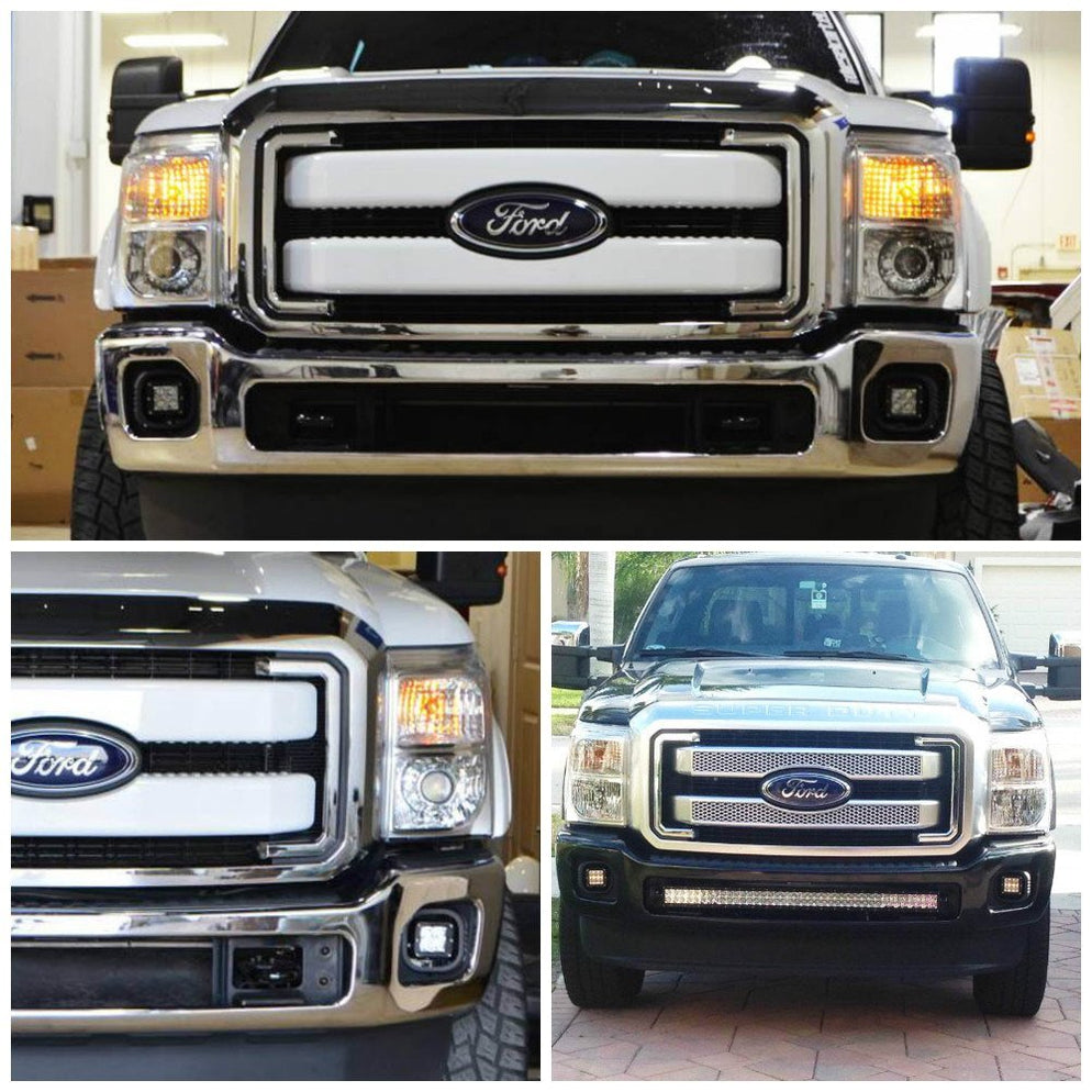 40W 4D Optic Projector LED Pods w/Foglight Brackets For 99-16 Ford F25 ...
