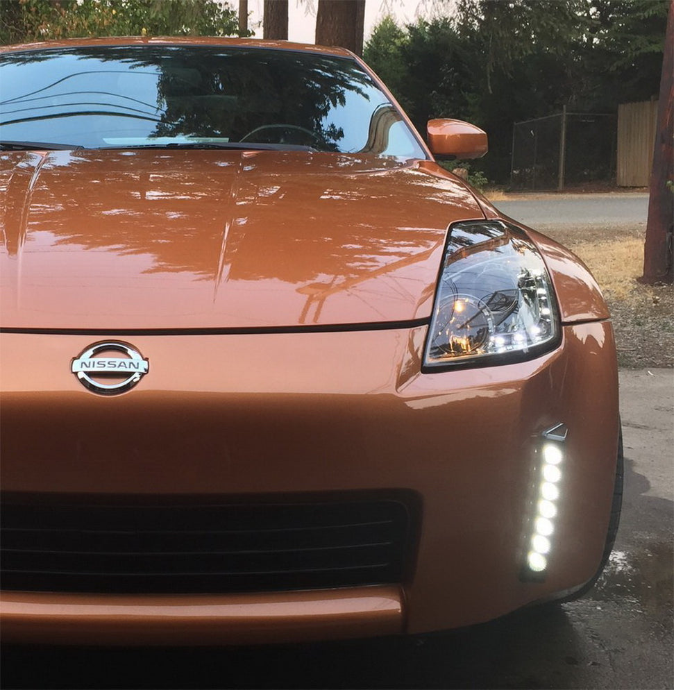 Smoked 370Z Style LED Bumper Reflector Daytime Running Lights For 2003 ...
