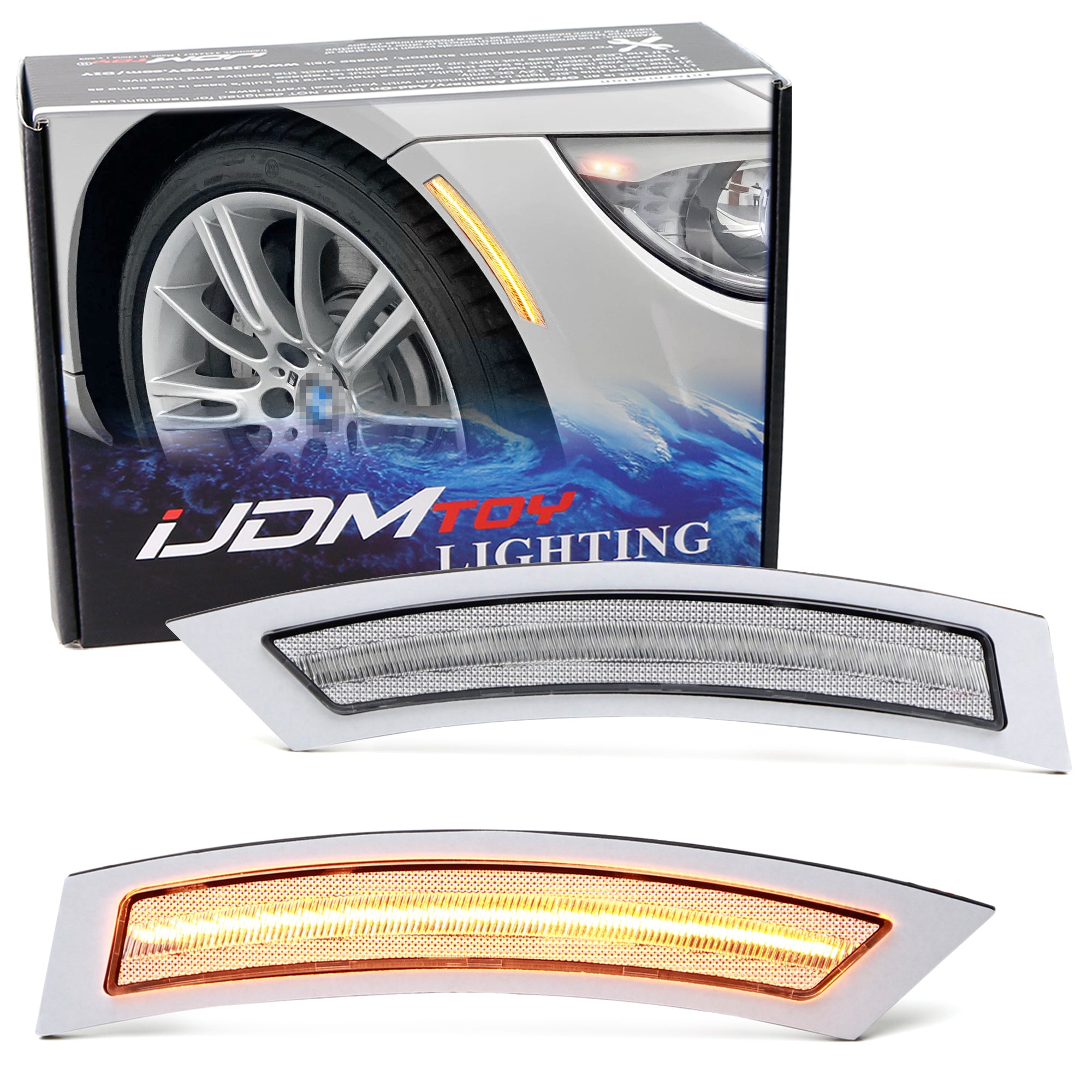 Clear Lens LED Bumper Reflector Replace Side Markers For 07-12 BMW E92 ...
