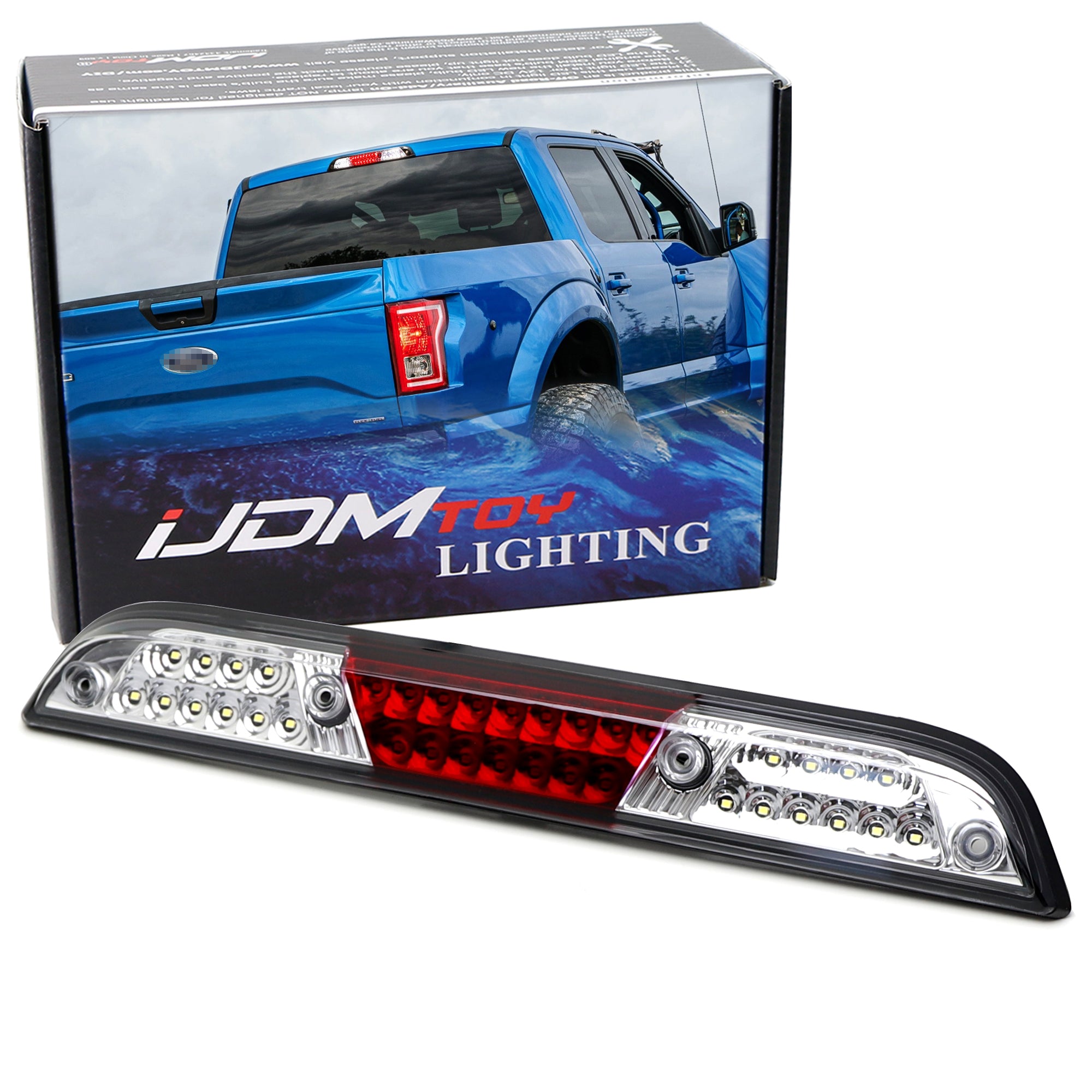 Clear/Red F1 Strobe LED High Mount 3rd Brake Light For 2015-20 F150, F — iJDMTOY.com