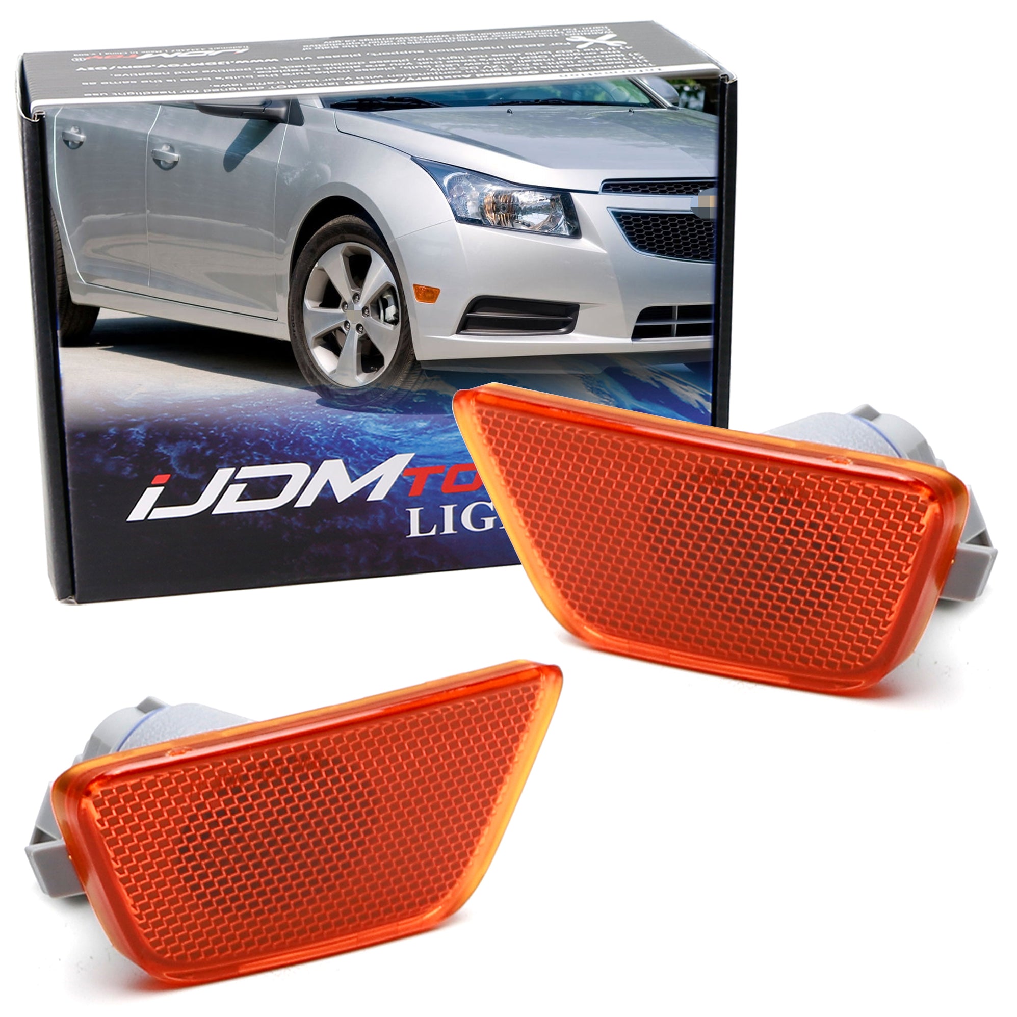 OEM-Spec Amber Lens Front Bumper Side Marker Lamps For 2011-2015 Chevr — iJDMTOY.com