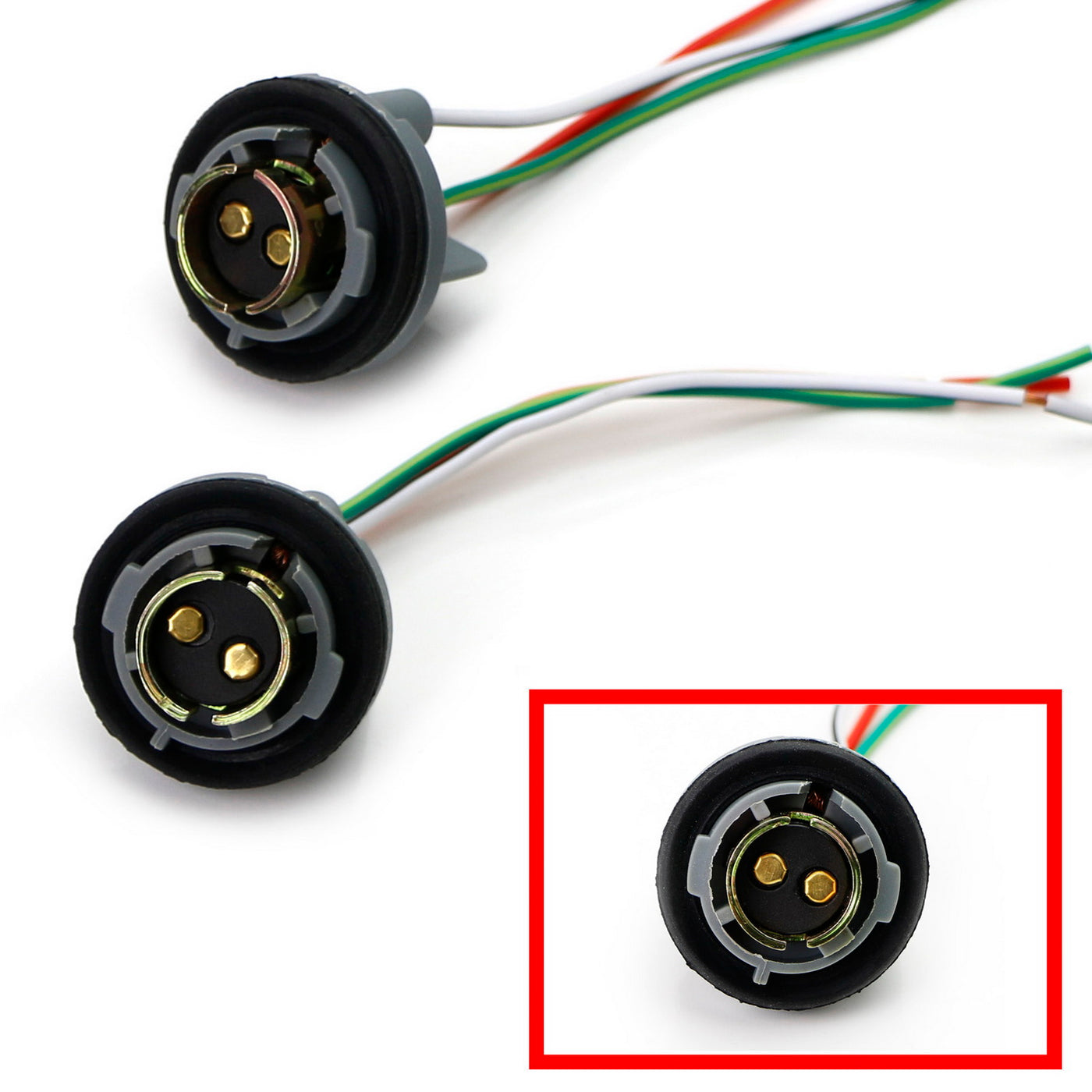 1157 2057 2357 Metal Socket/Base w/ Pigtail Wiring Harness For Turn Si ...