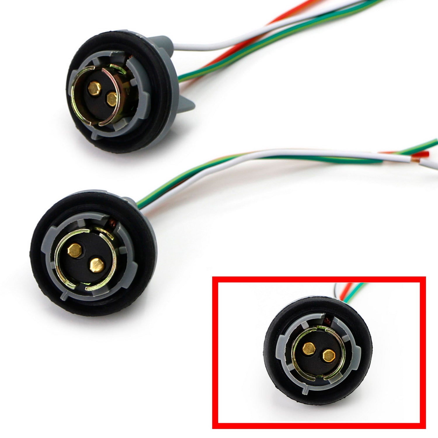 1157 2057 2357 Metal Socket/Base w/ Pigtail Wiring Harness For Turn Si ...