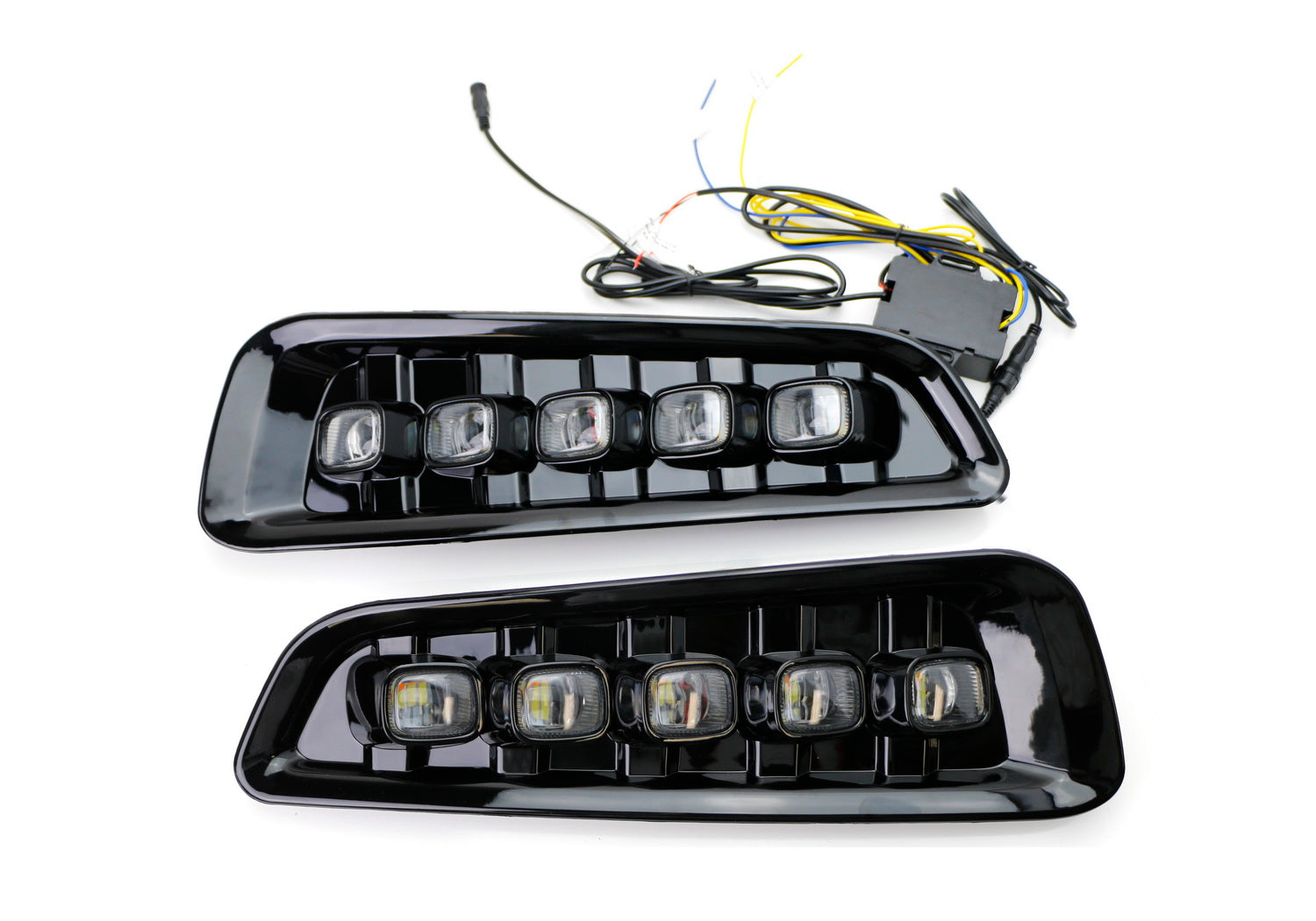 5-Light White/Amber Switchback LED Daytime Running Lights For 17-20 Fo ...