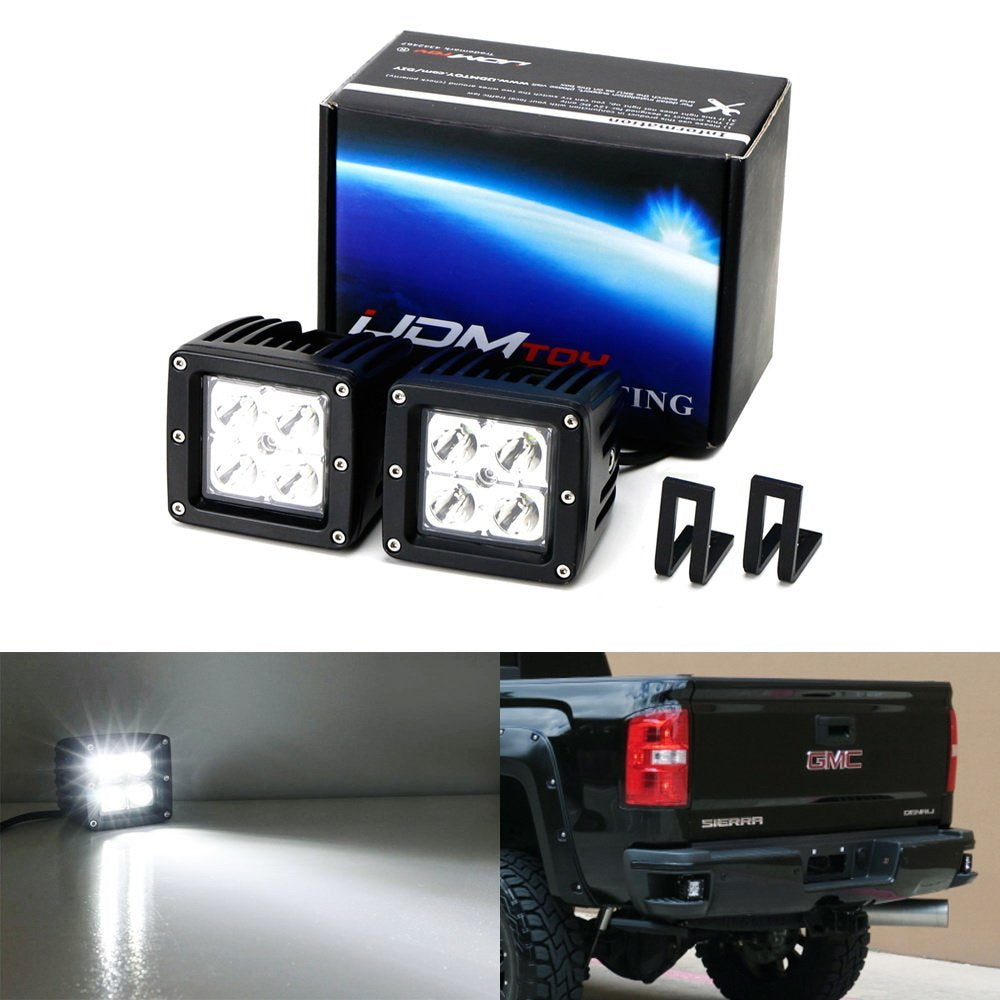 40W LED Pods w/ Rear Bumper Foot Step Bracket Wiring For 15-up Silvera ...