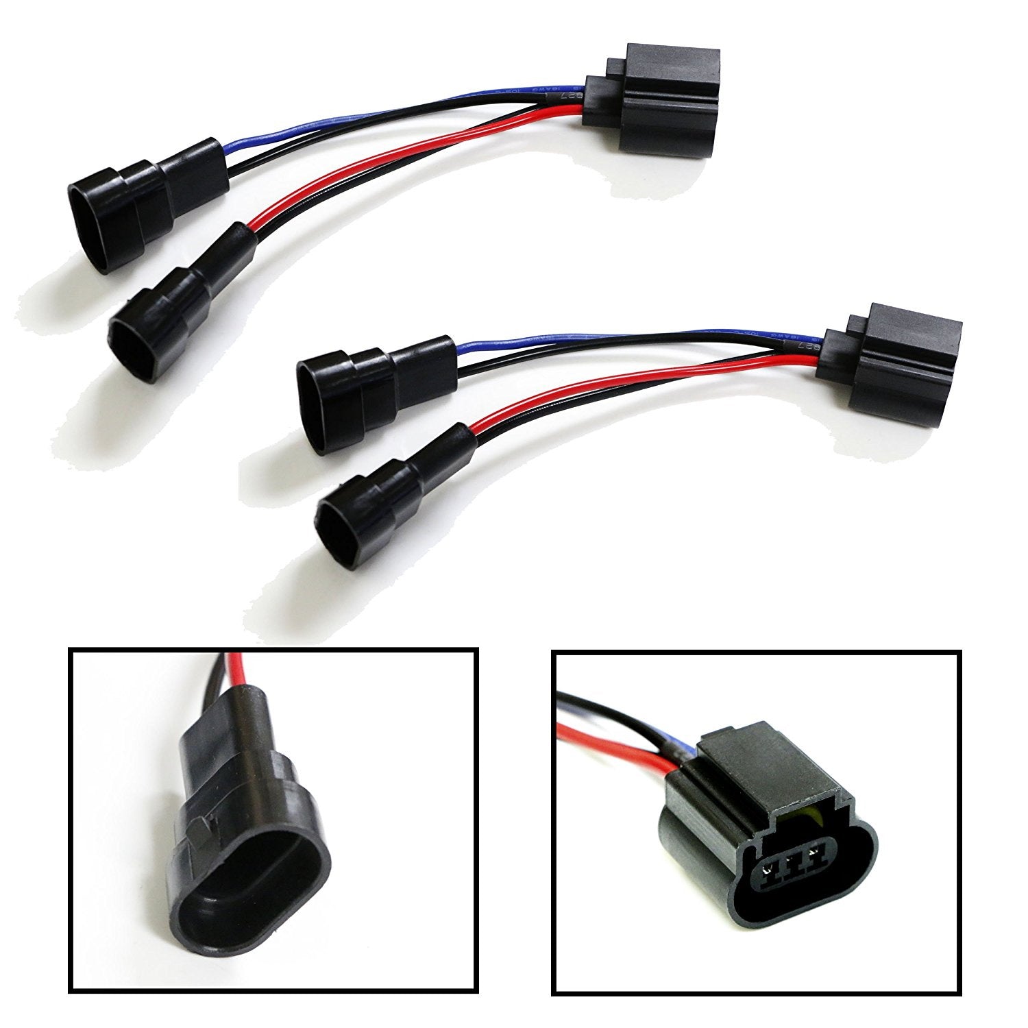 (2) Dual 9005/9006 To H13 Wiring Conversion Adapters For Headlight Ret ...