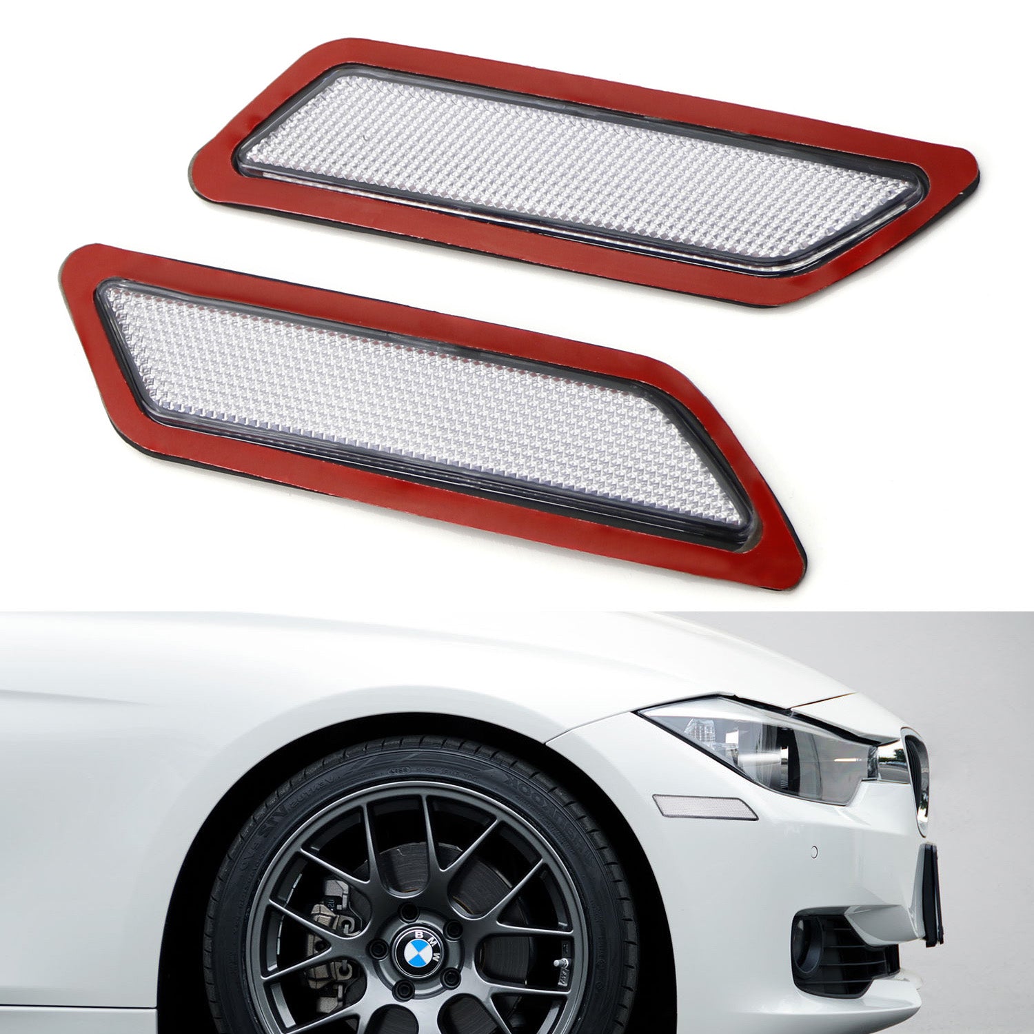 Clear Lens Front Bumper Side Markers For 2012-2015 BMW F30 F31 Pre-LCI ...