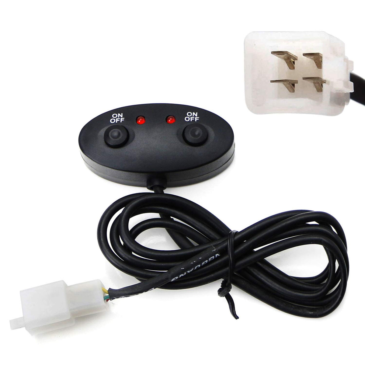 (1) Oval Shape 12V Push Button Dual Switch with Red LED Indicator Ligh ...