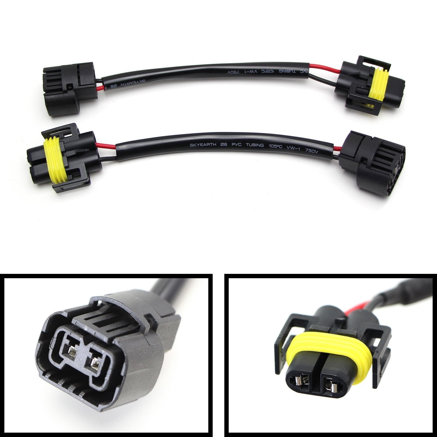 5202 PSX24W to H11 H8 Pigtail Sockets Wires For Fog Lamps Retrofit or ...