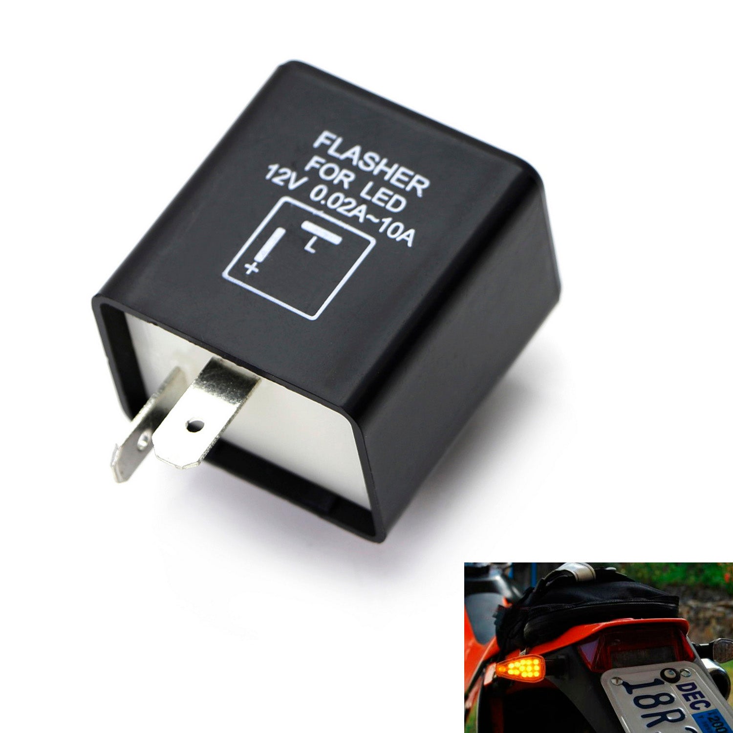 2-Pin Electronic LED Flasher Relay Fix For Turn Signal Light Fast Hype ...