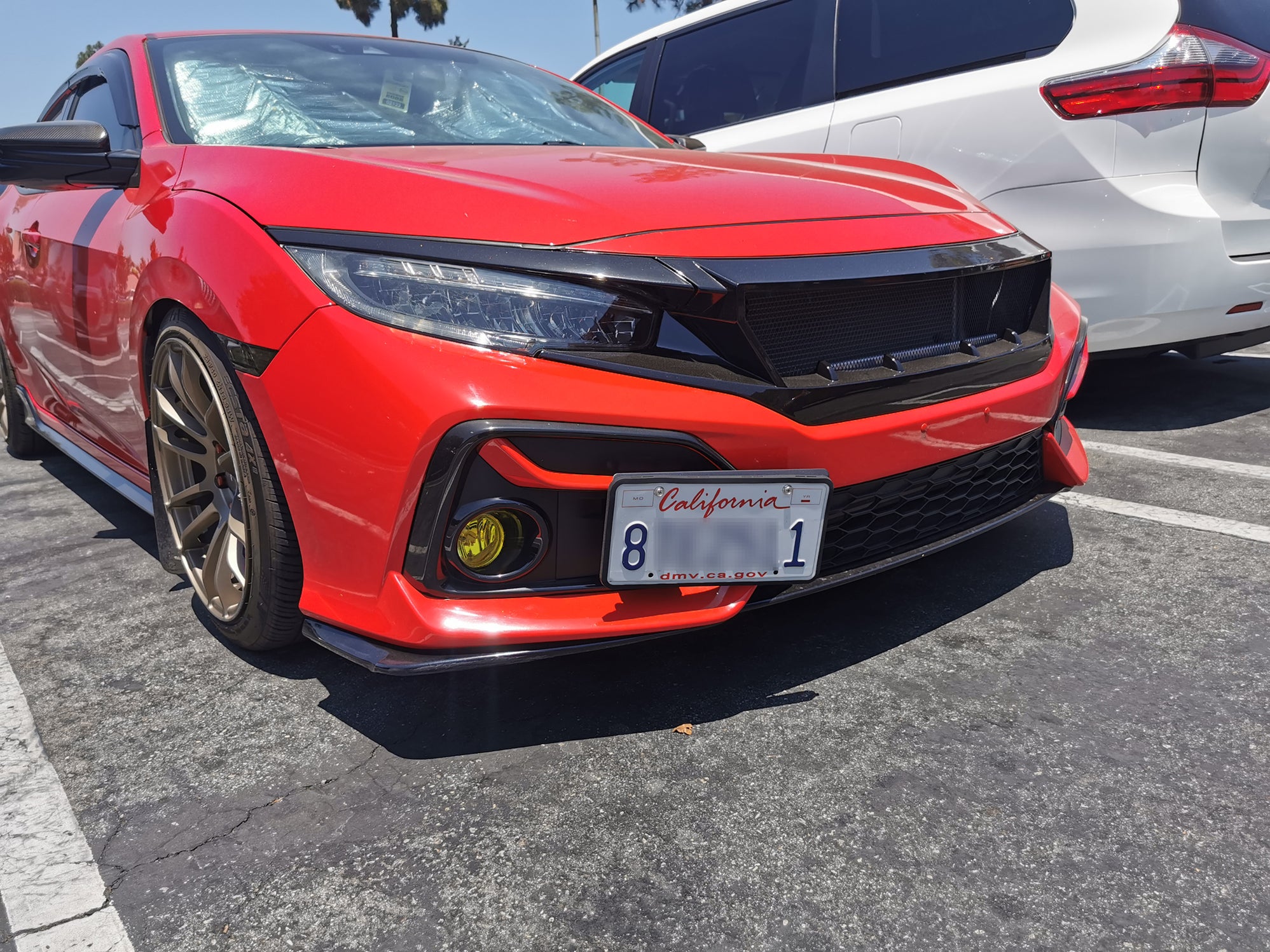 17-19 Honda Civic SI No Drill Grille Mesh Mount License Plate Relocator ...