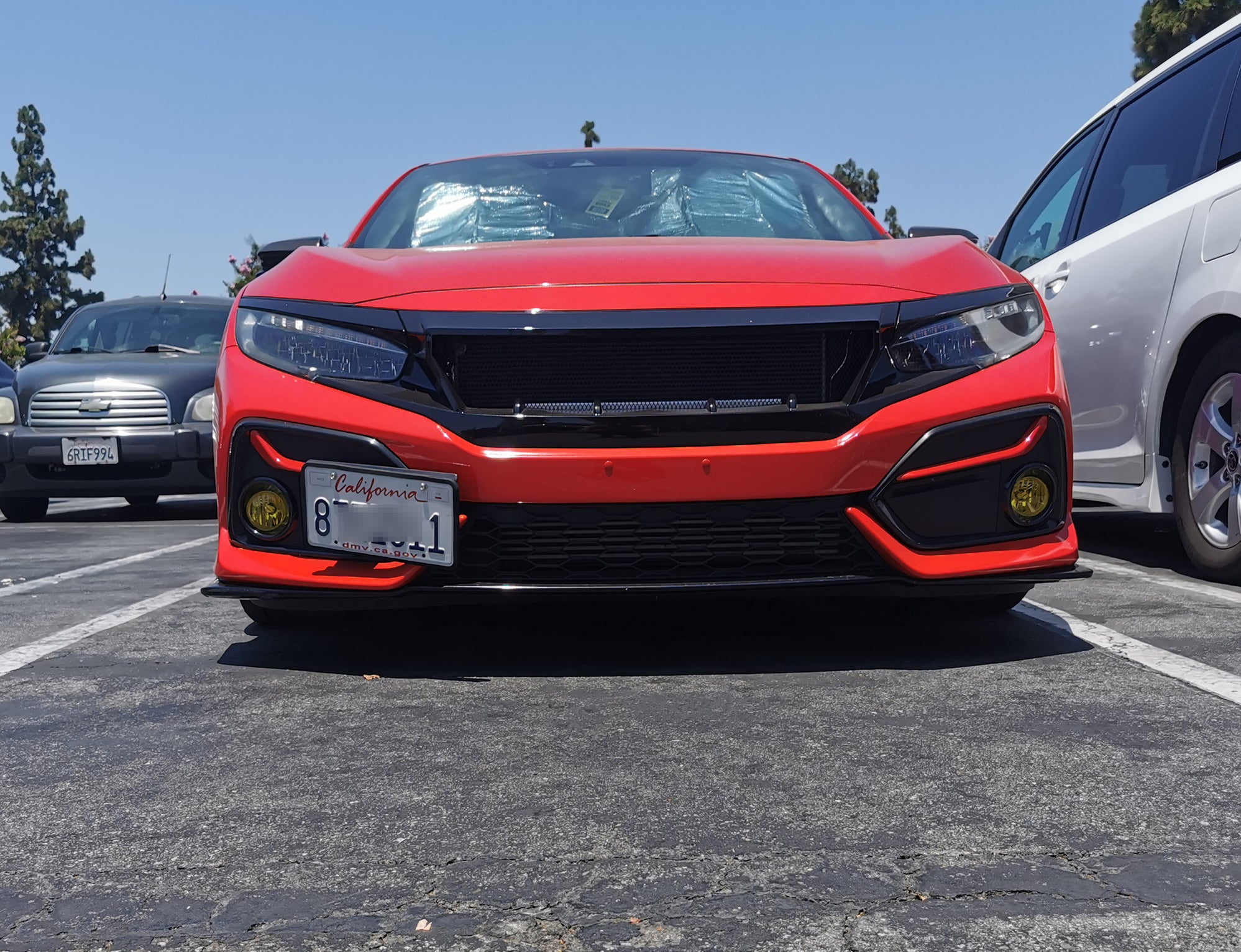 17-19 Honda Civic SI No Drill Grille Mesh Mount License Plate Relocator ...