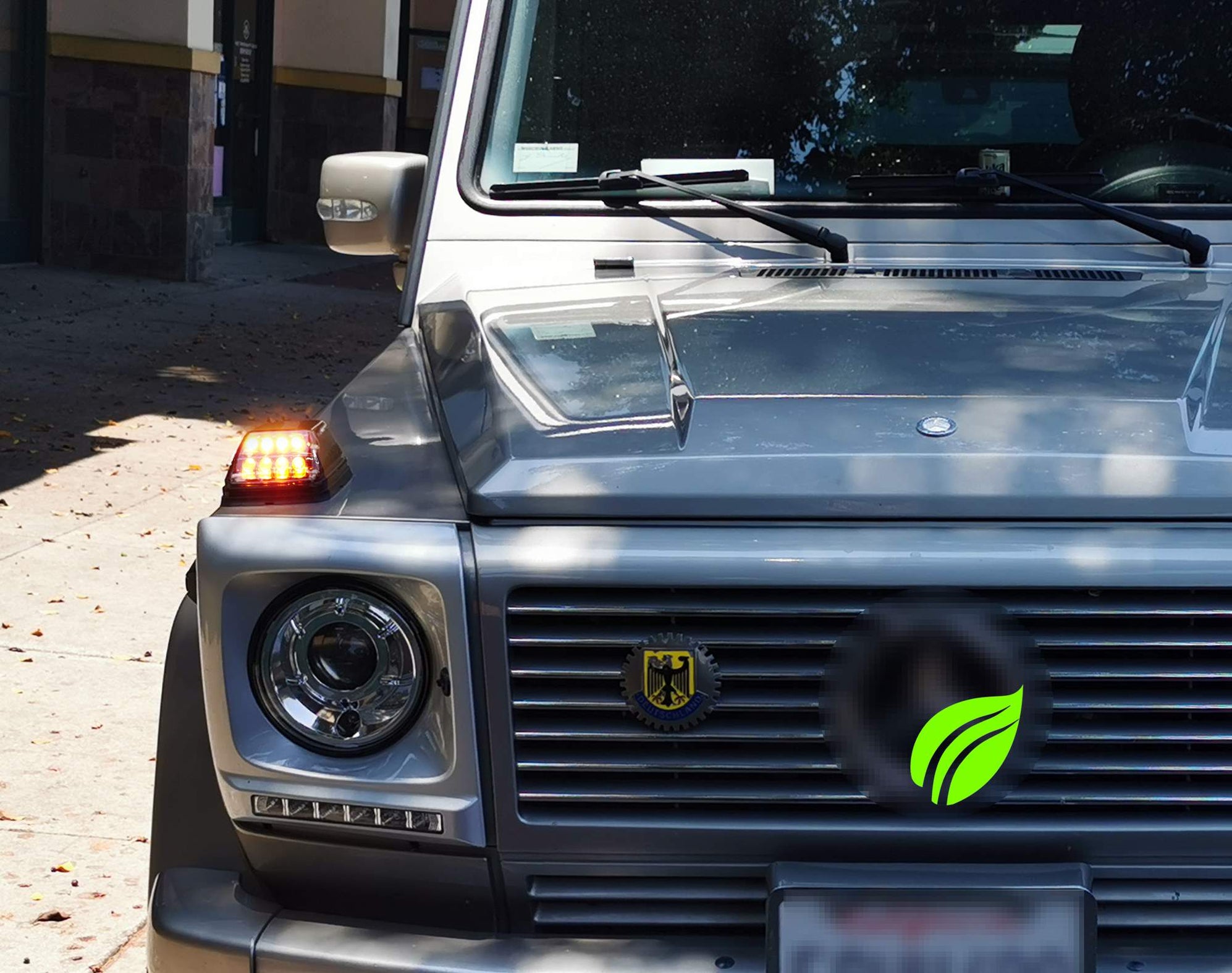 Clear Lens Amber LED Turn Signal Lamps w/ White LED For Mercedes W463 ...