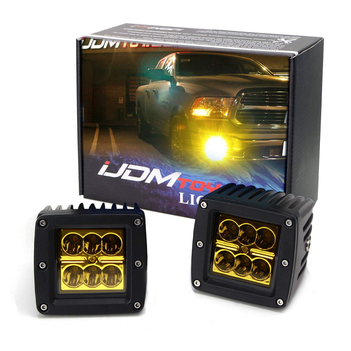 Yellow Lens 2x3 3" 24W High Power CREE LED Cubic Pod Lights For Truck ...
