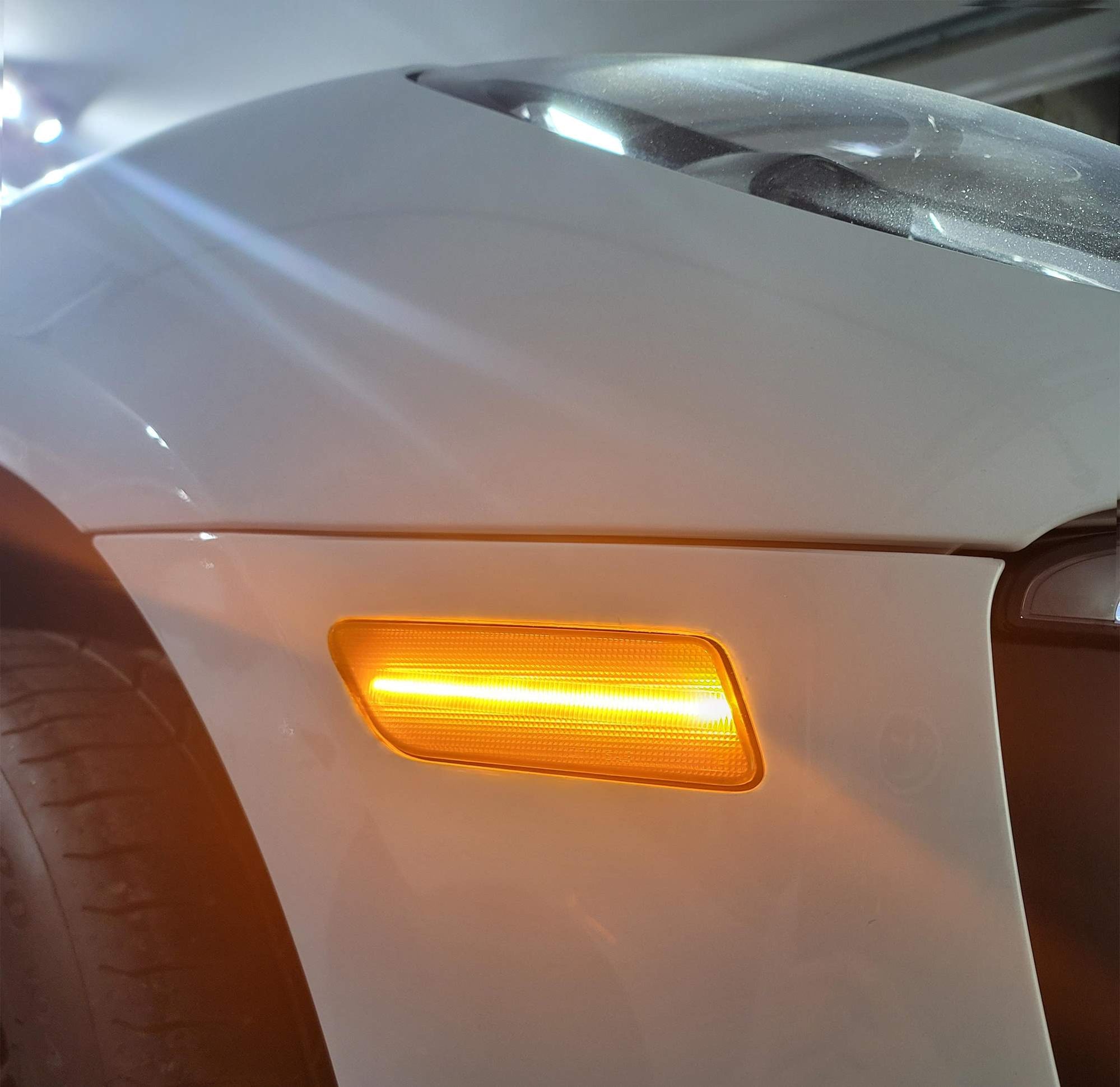 Clear Lens Amber Full LED Bumper Side Marker Light Kit For 14-24 Porsc ...