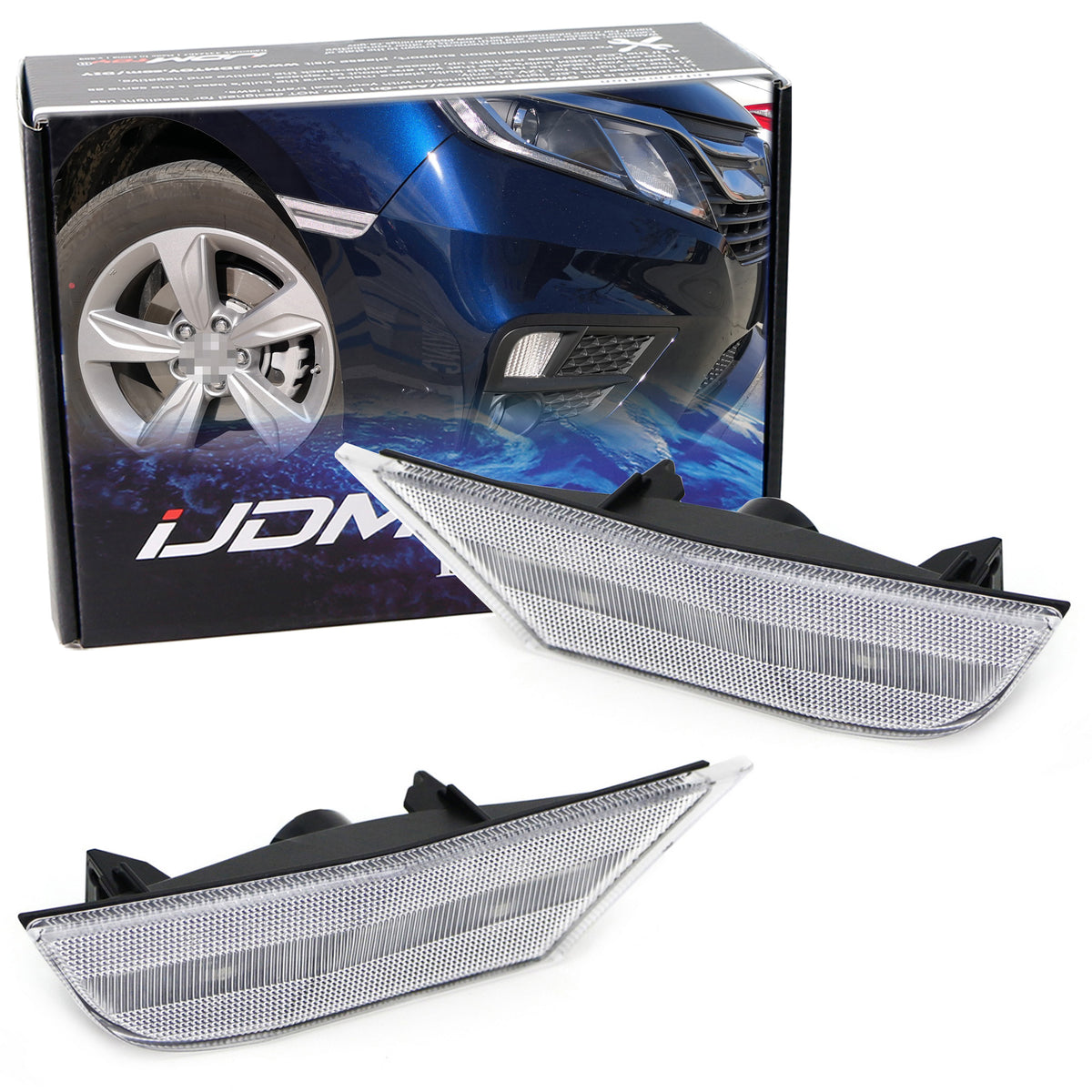 JDM Clear Lens Front Bumper Side Marker Light Covers For 2018-up Honda ...