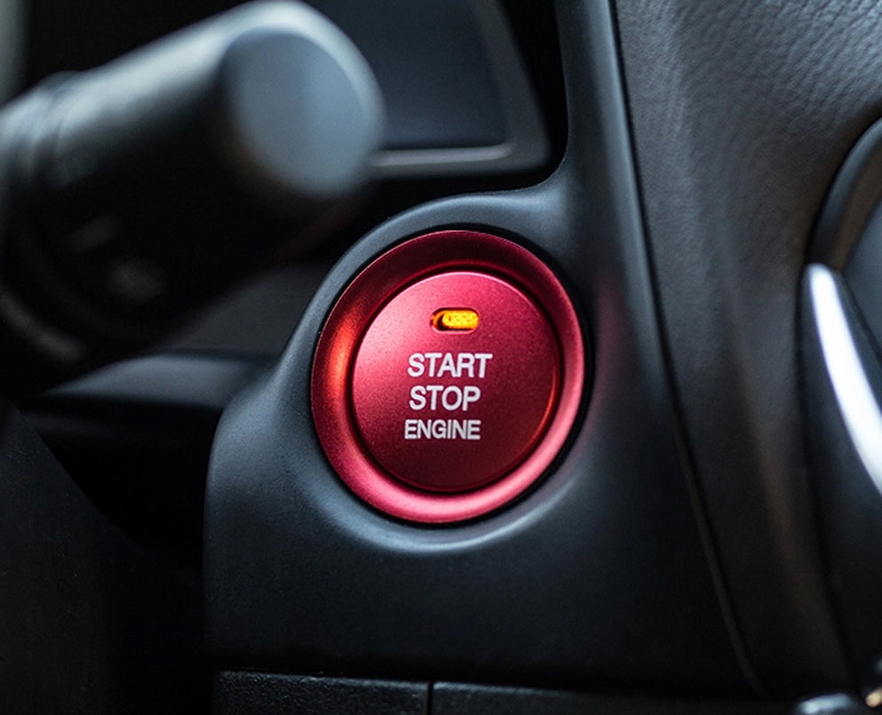 Red Aluminum Keyless Engine Push Start Button w/ Decoration Ring For M ...