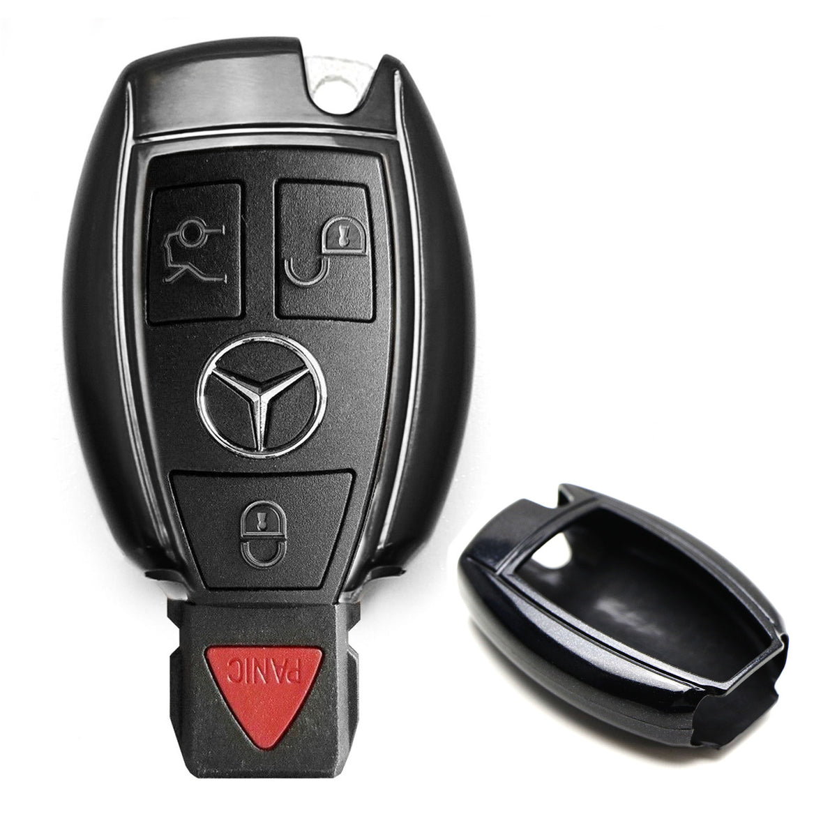 Exact Fit Glossy Black Remote Smart Key Fob Shell For Mercedes C E S M ...